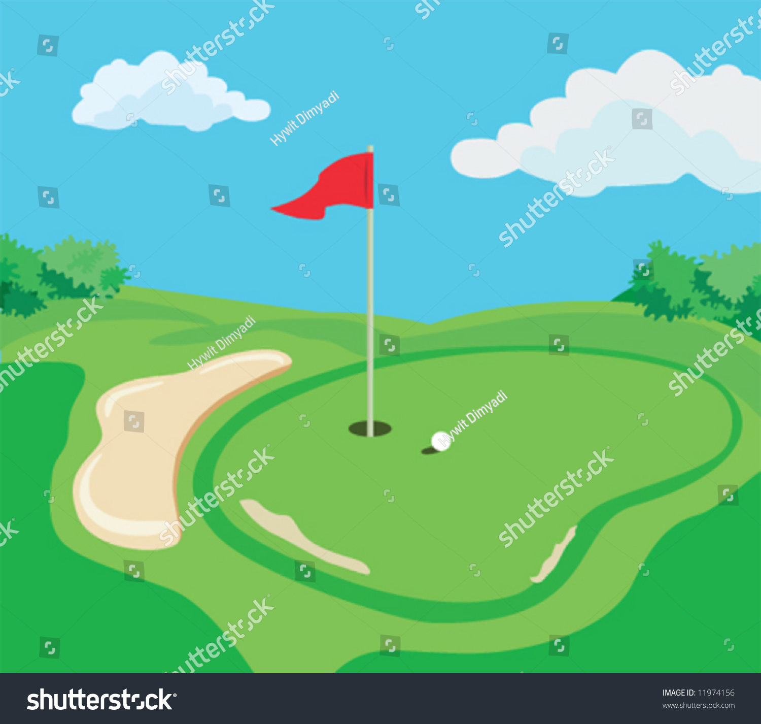 Beautiful Golf Course Vector Format Stock Vector (Royalty Free ...