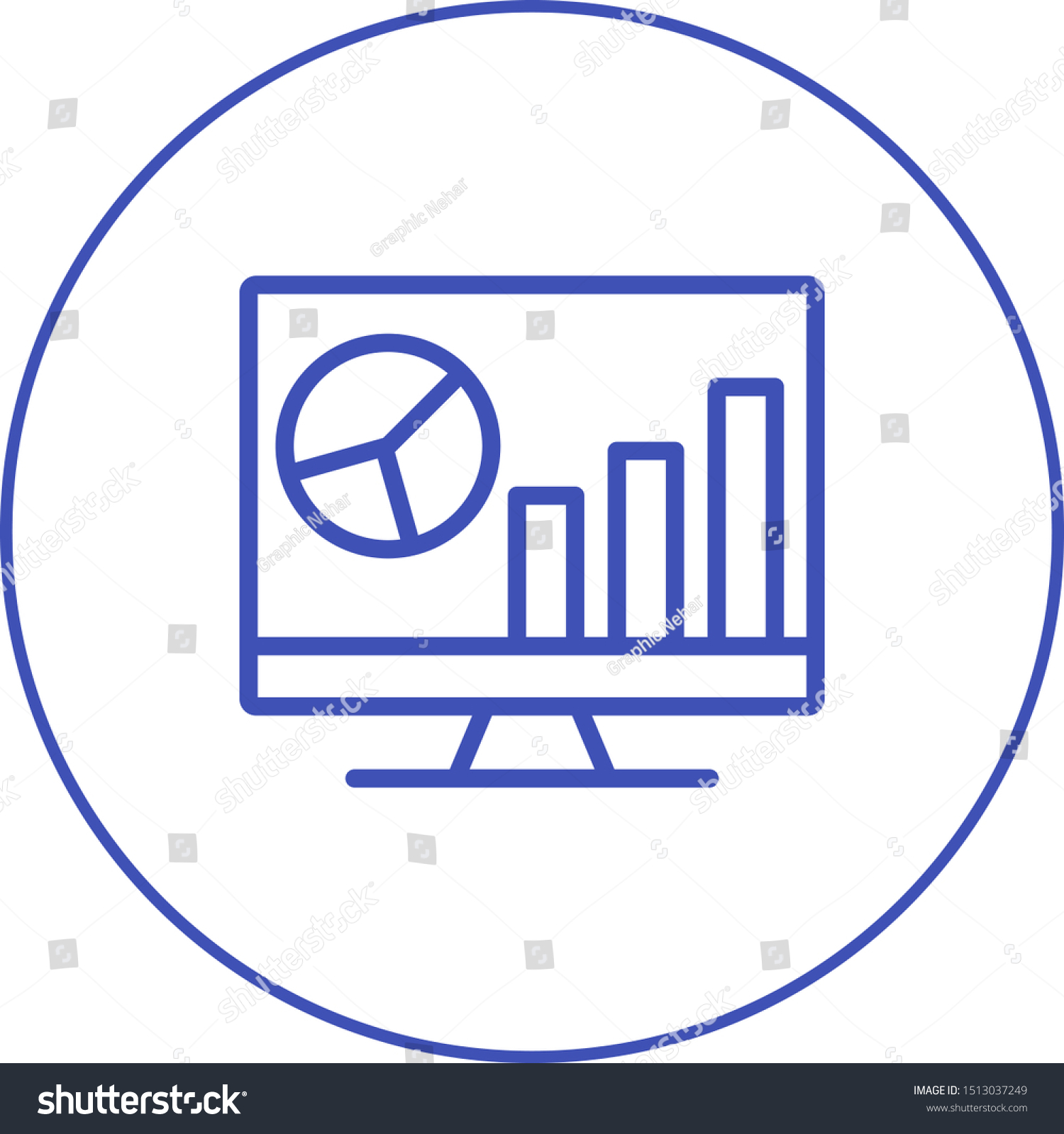 Beautiful Graph On Computer Vector Line Stock Vector (Royalty Free ...