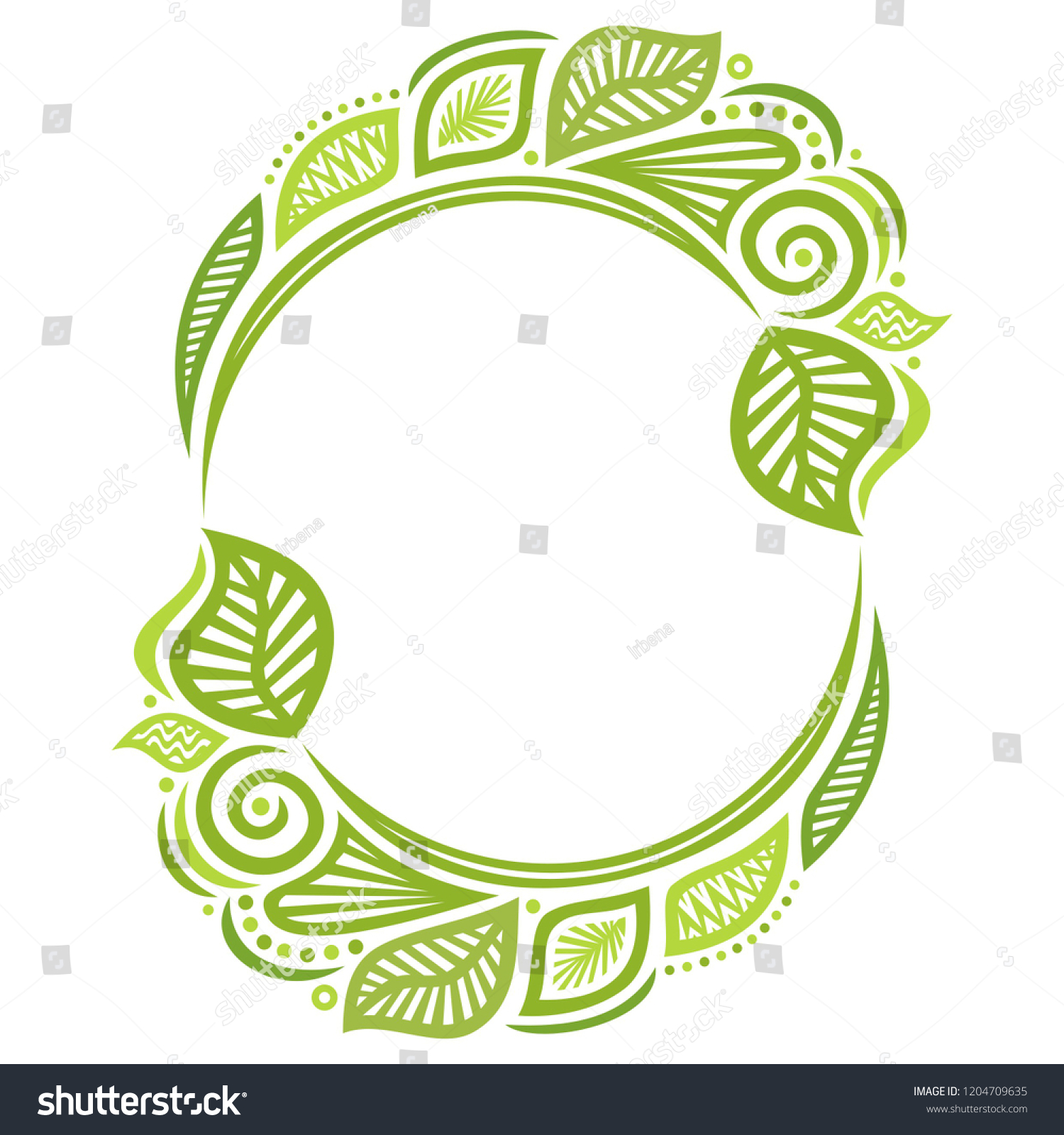 Beautiful Green Frame Vector Illustration Stock Vector (Royalty Free ...