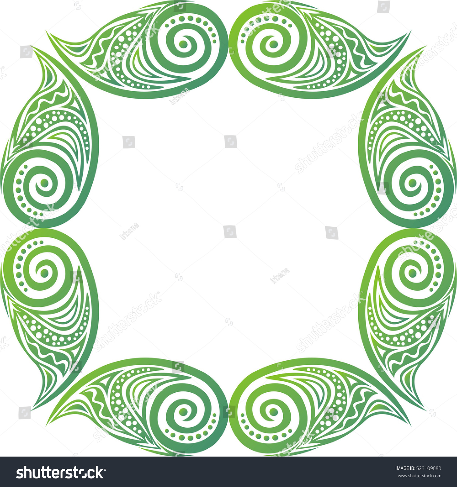Beautiful Green Frame Vector Illustration: vector de stock (libre de ...