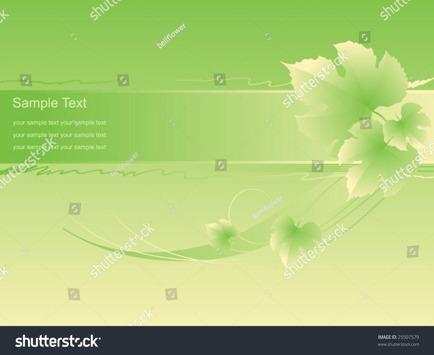 Beautiful Green Leafs Background Vector Illustration Stock Vector ...