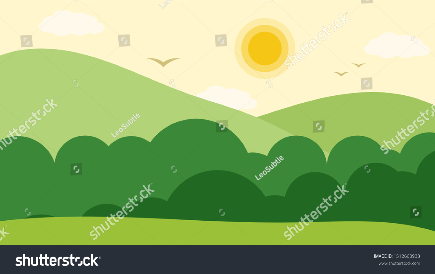 Beautiful Green Nature Background Vector Stock Vector (Royalty Free ...