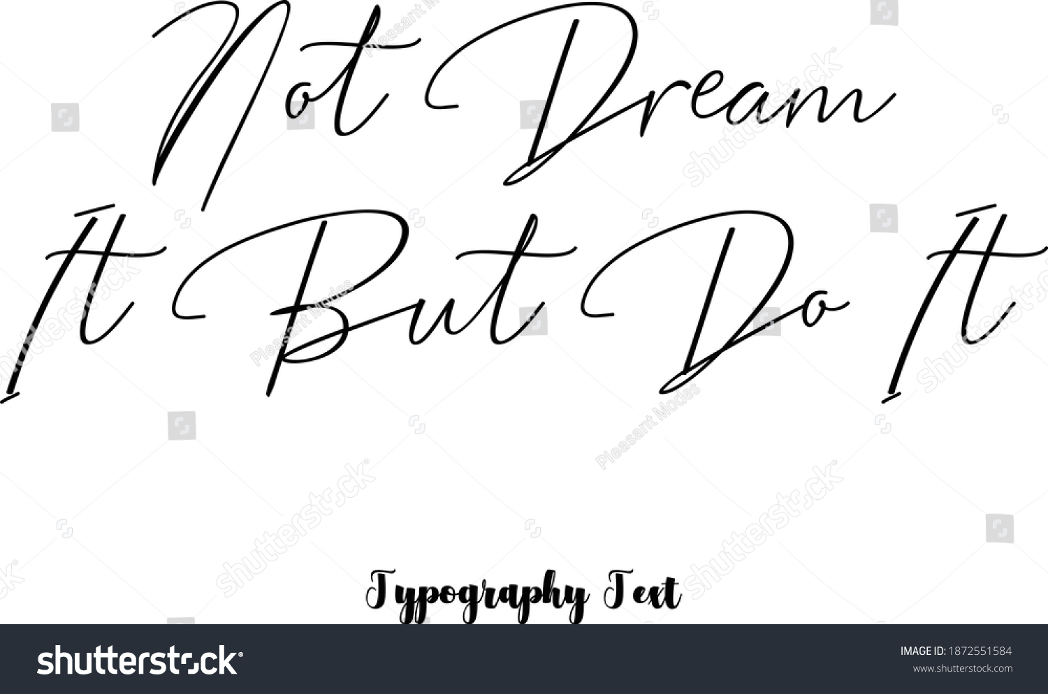 Beautiful Handwriting Typescript Cursive Typography Quotation: เวกเตอร์ ...