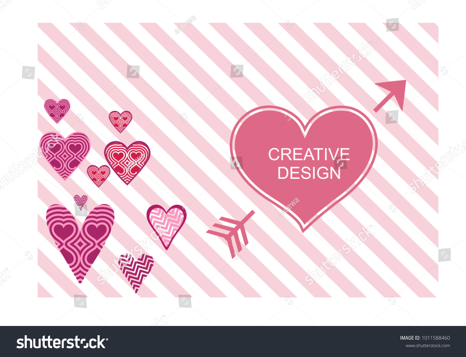 Beautiful Heart Background Stock Vector (Royalty Free) 1011588460 ...
