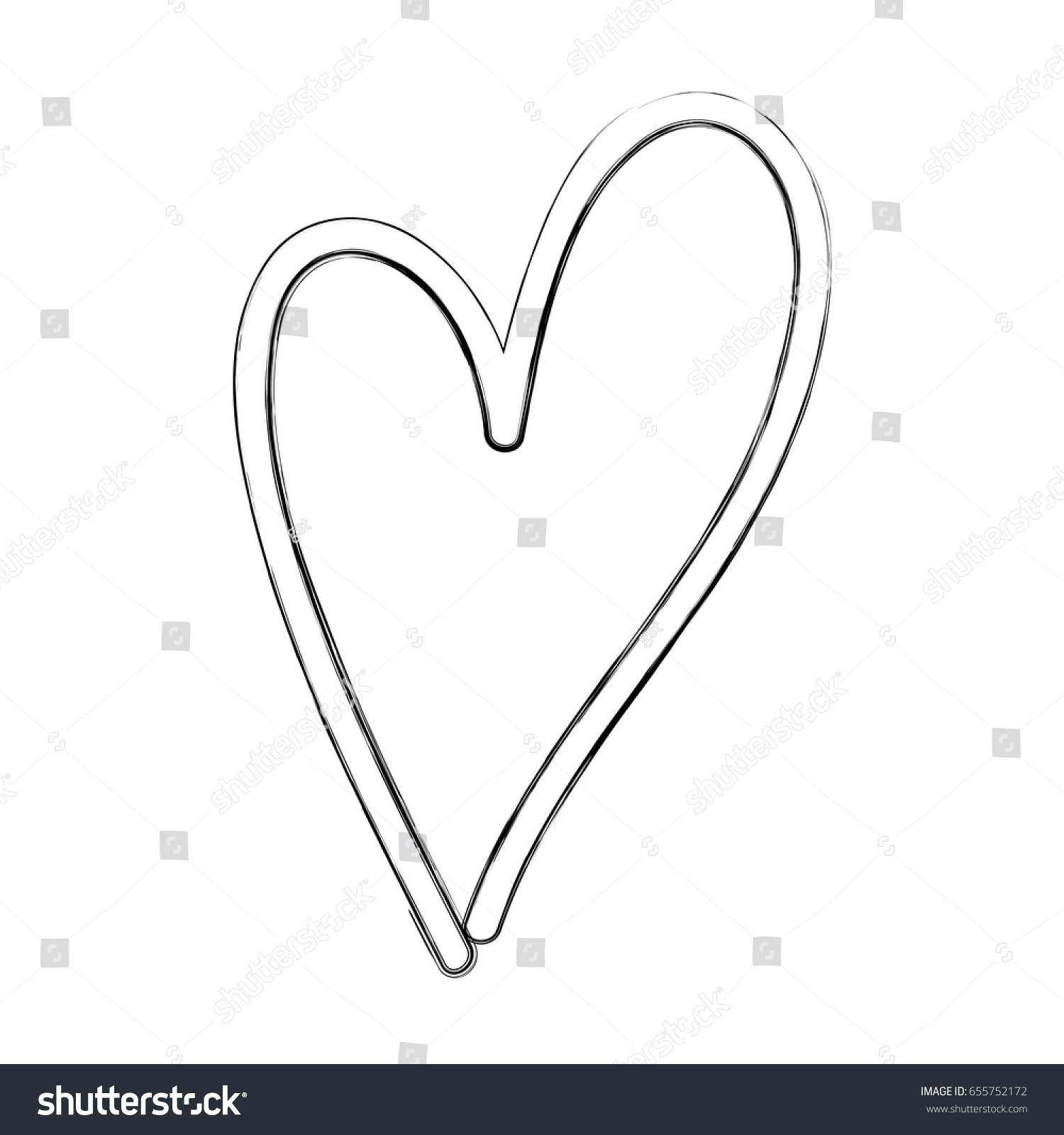 Beautiful Heart Drawing Icon: vector de stock (libre de regalías ...