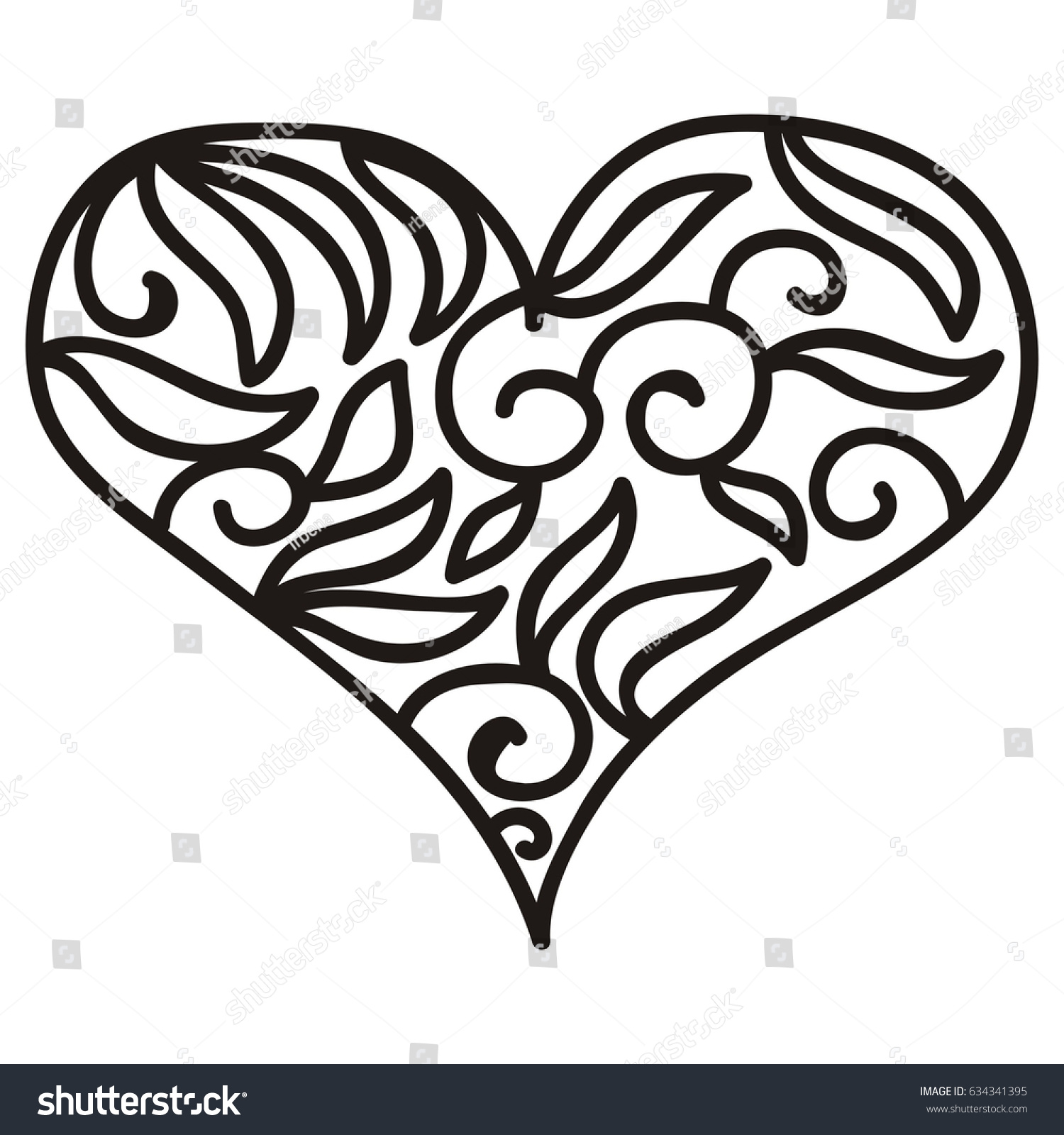Beautiful Heart Vector Illustration: vector de stock (libre de regalías ...
