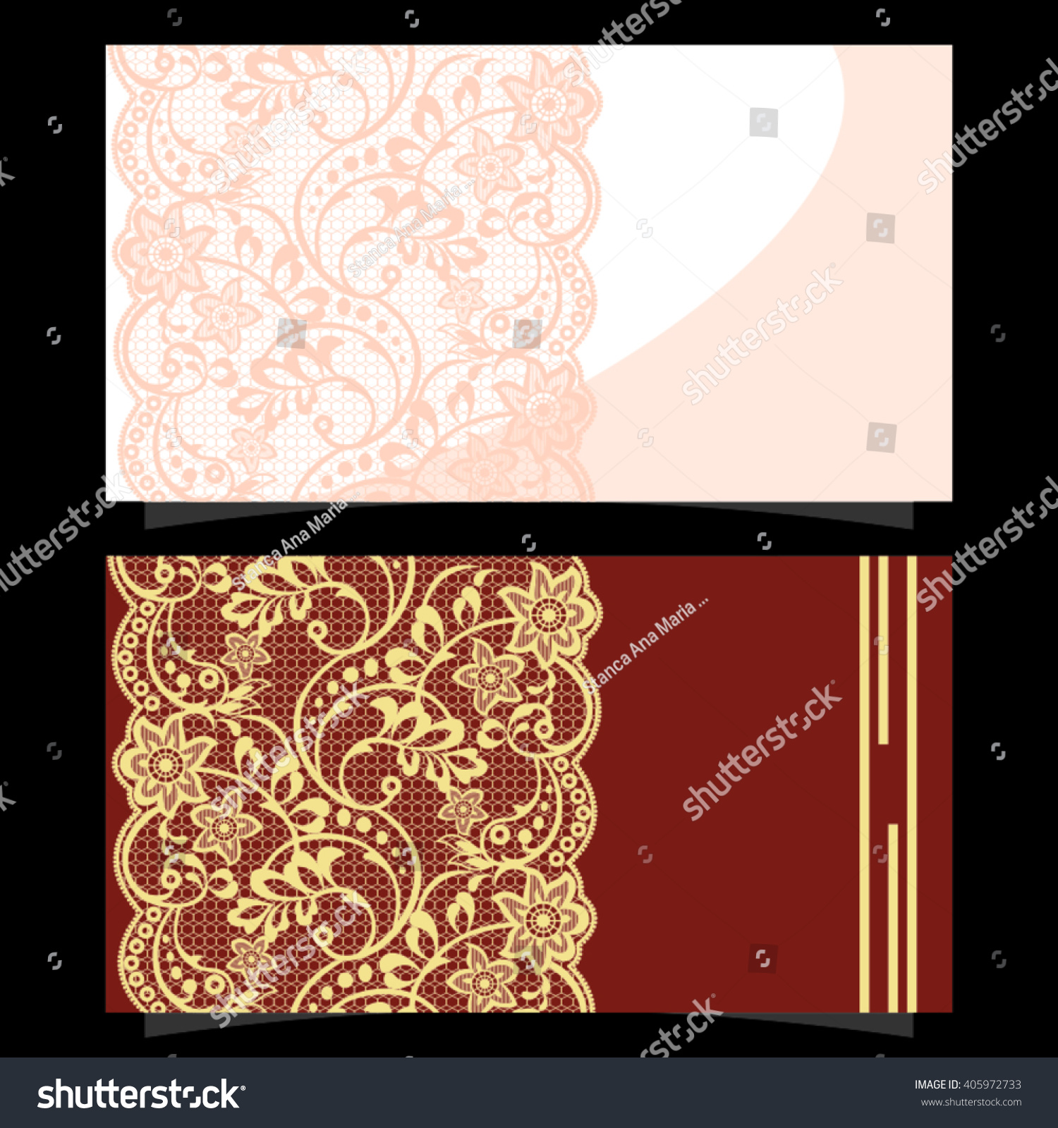 Beautiful Lace Invitations Stock Vector (Royalty Free) 405972733