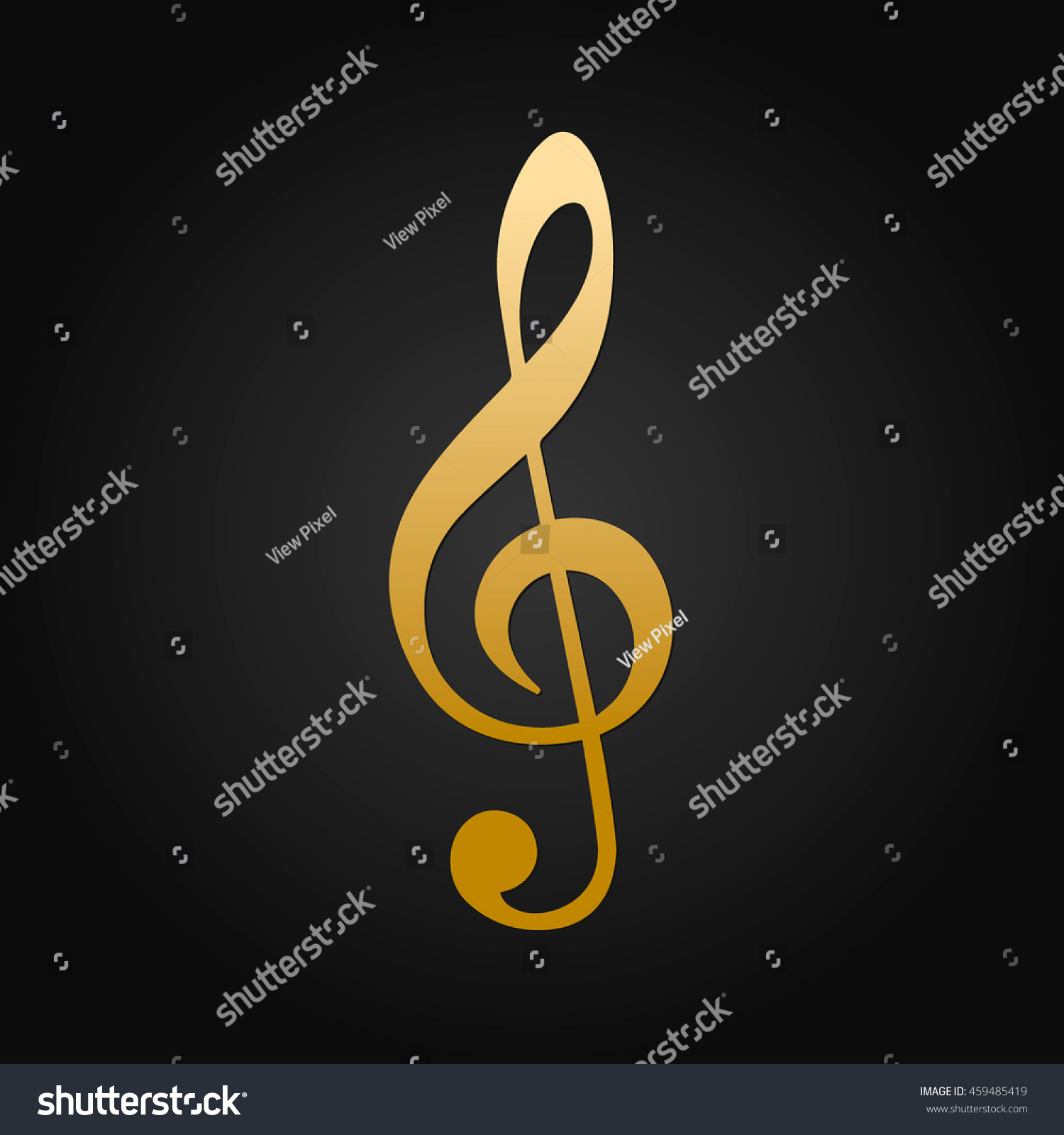 Beautiful Logo Treble Clef Gold Vector Stock Vector (Royalty Free ...
