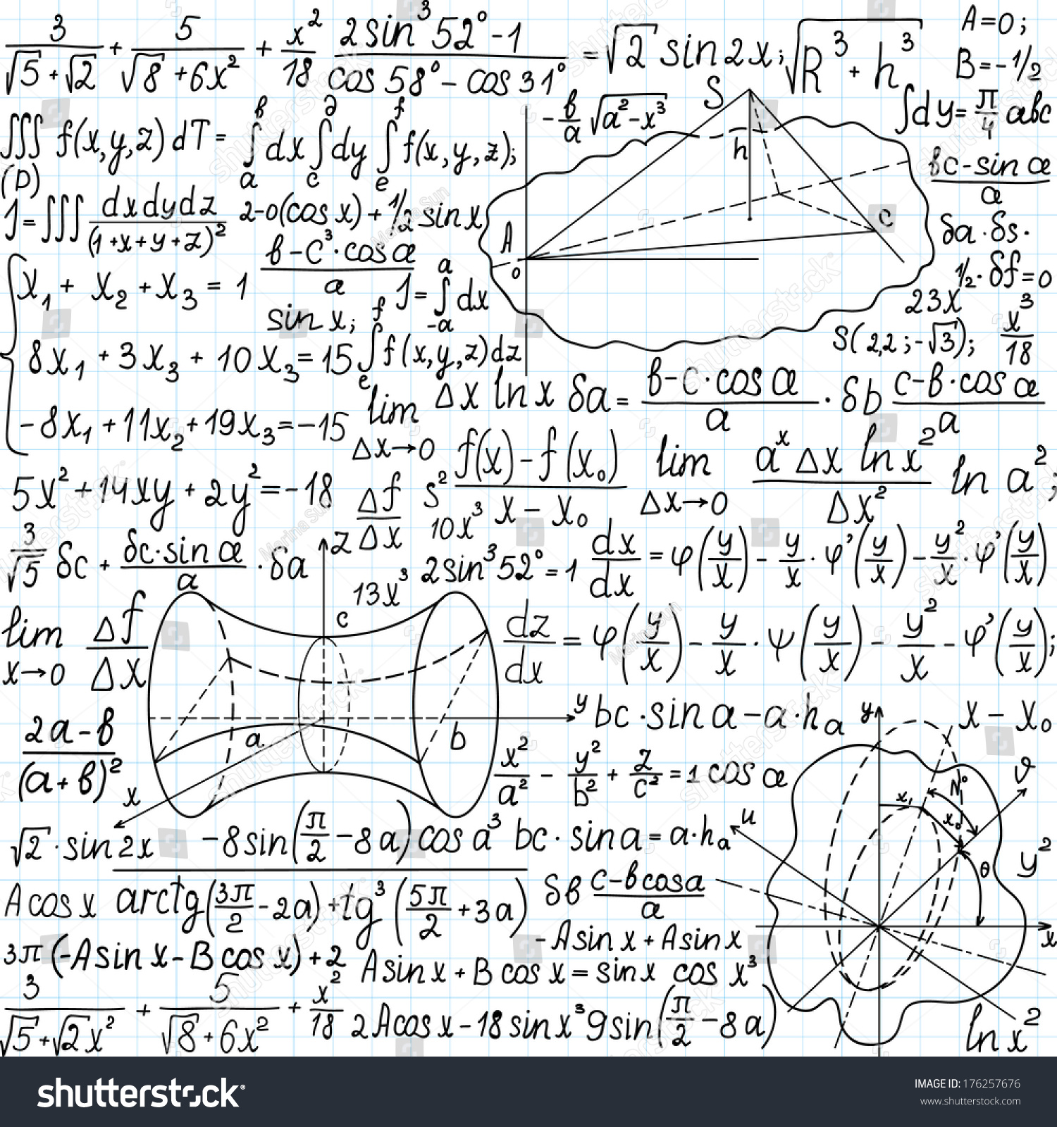 Beautiful Mathematical Vector Seamless Pattern Figures Stock Vector ...