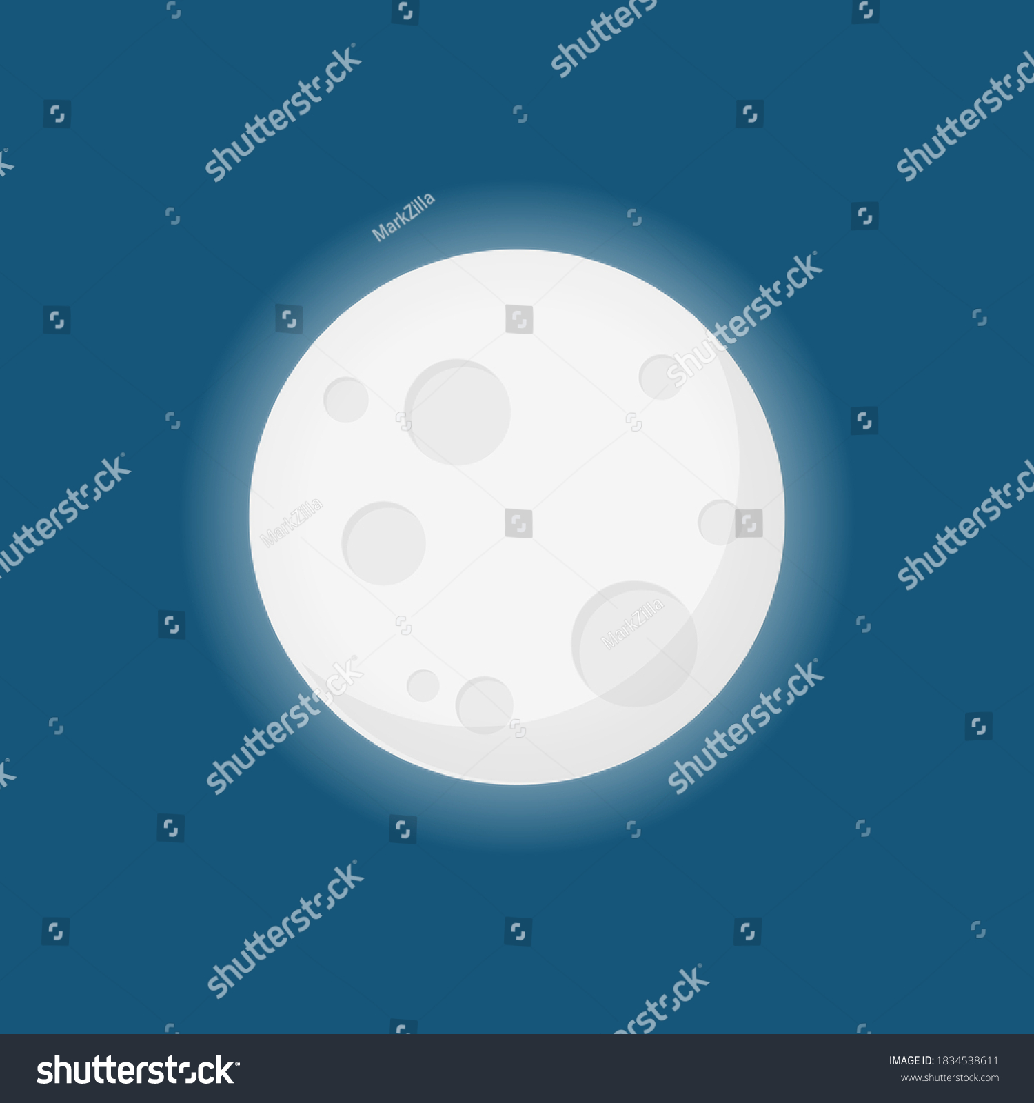 Beautiful Moon Vector Cartoon Style Stock Vector (Royalty Free ...