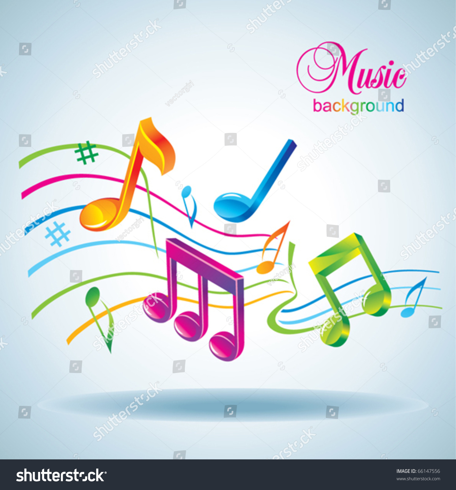 Beautiful Music Background Stock Vector (Royalty Free) 66147556