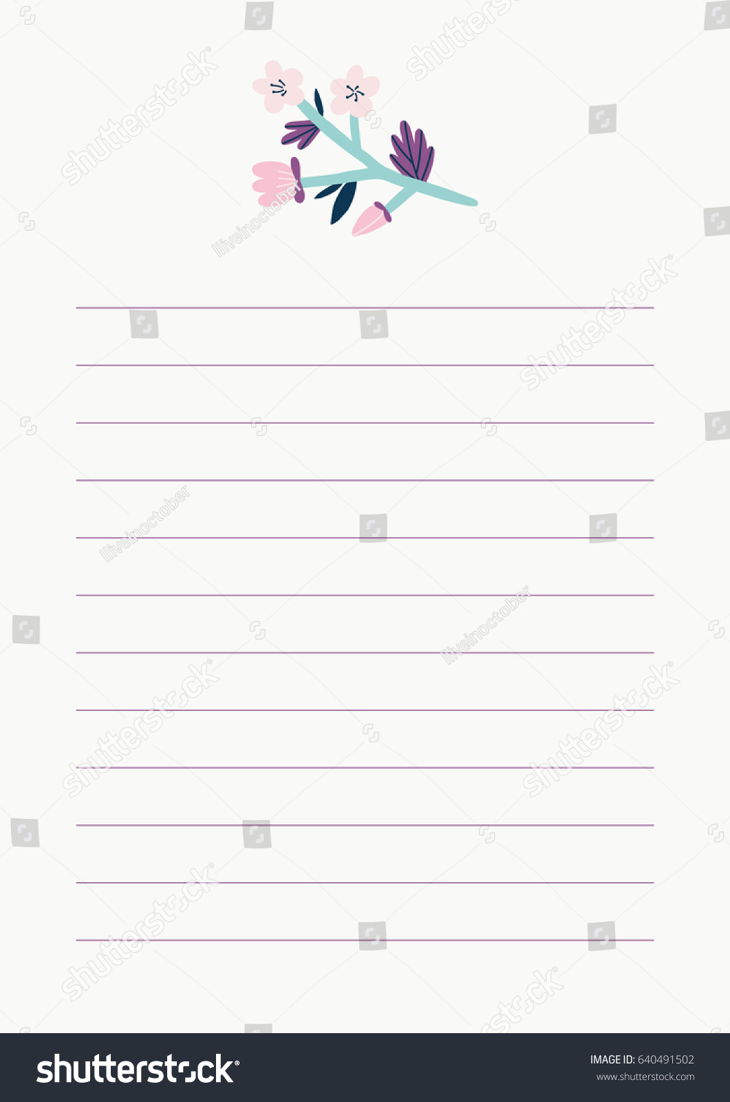 Beautiful Notes Vector Template Printable Notes Stock Vector (Royalty ...