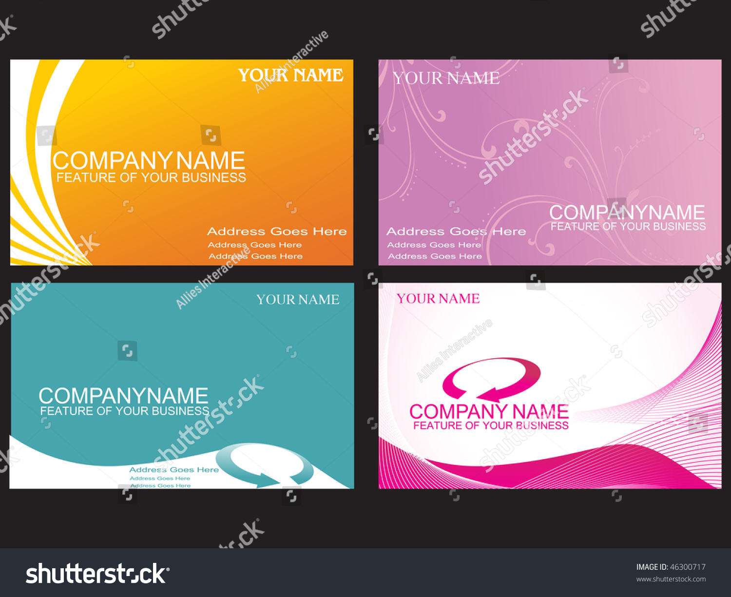 Beautiful Office Cards Vector Stock Vector (Royalty Free) 46300717 ...