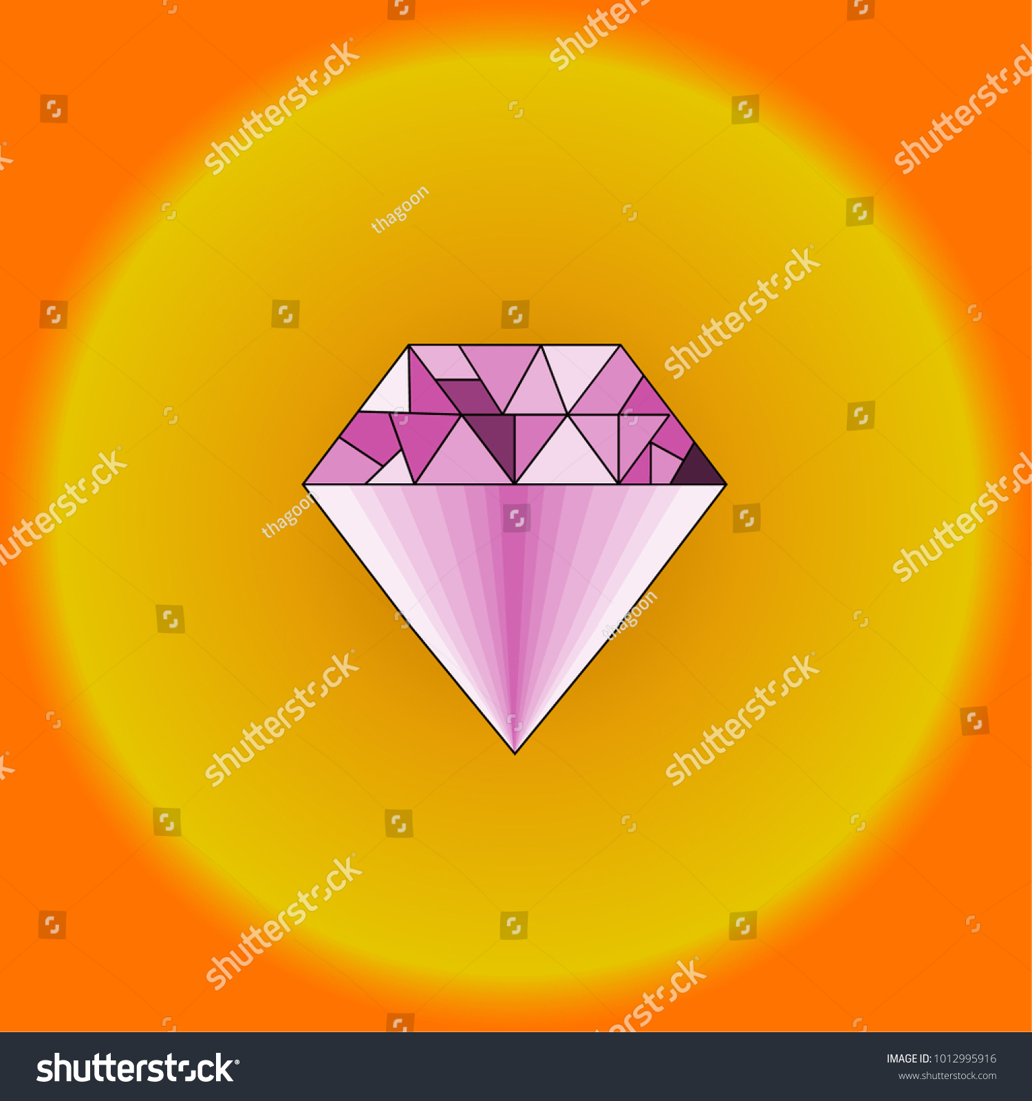 Beautiful Pink Diamond Stock Vector (Royalty Free) 1012995916 ...