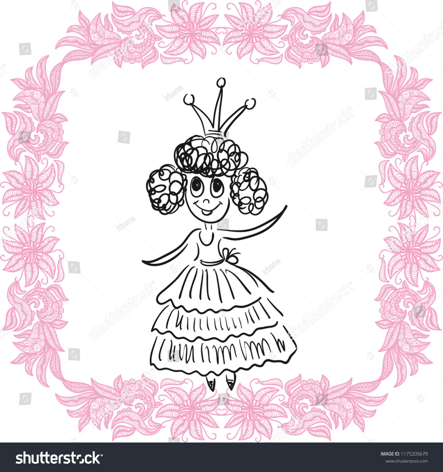 Beautiful Princess Vector Illustration Stock Vector (Royalty Free ...
