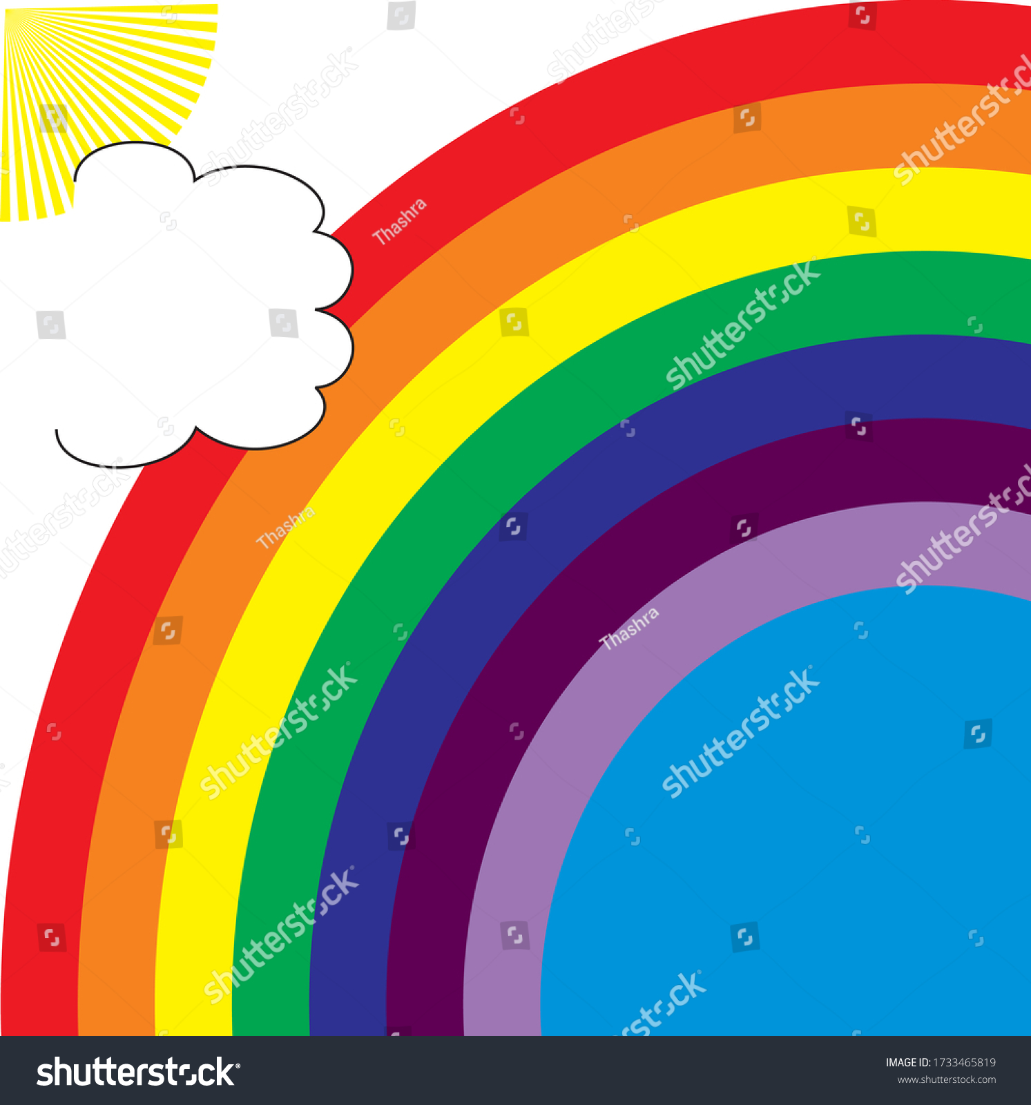 Beautiful Rainbow Vector Art Design Stock Vector (Royalty Free) 1733465819