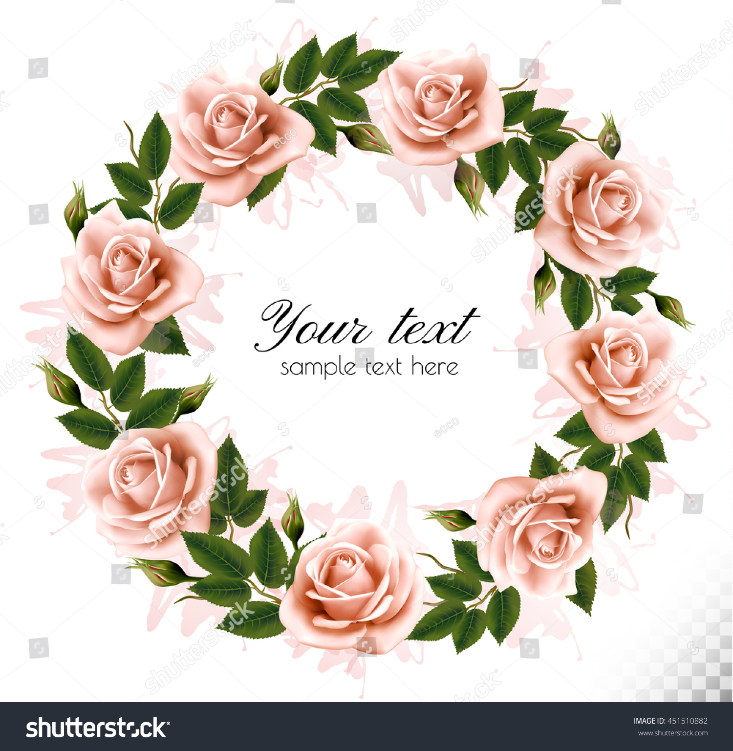 Hermosa corona de rosa. Vector.: vector de stock (libre de regalías ...
