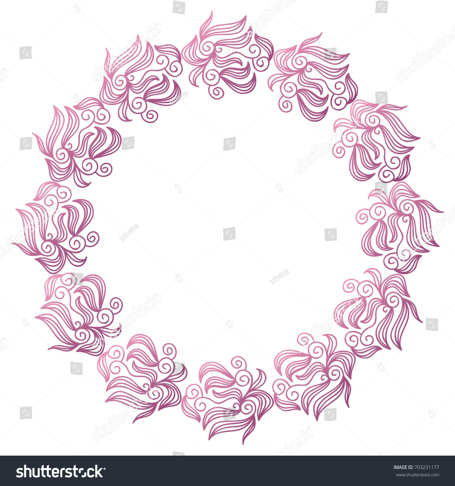 Beautiful Round Frame Vector Illustration Stock Vector (Royalty Free ...