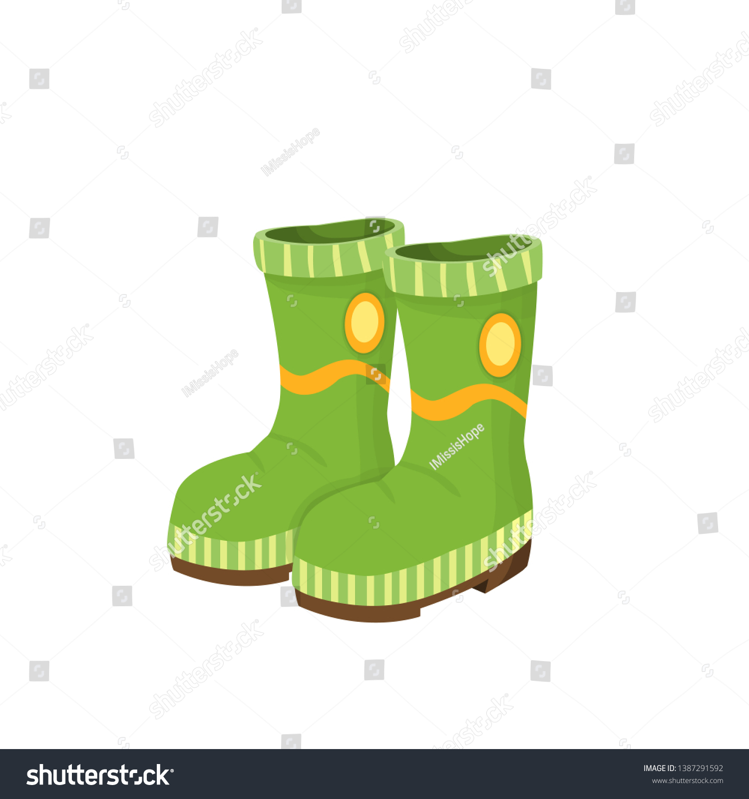 Beautiful Rubber Boots Vector Illustration: vector de stock (libre de ...
