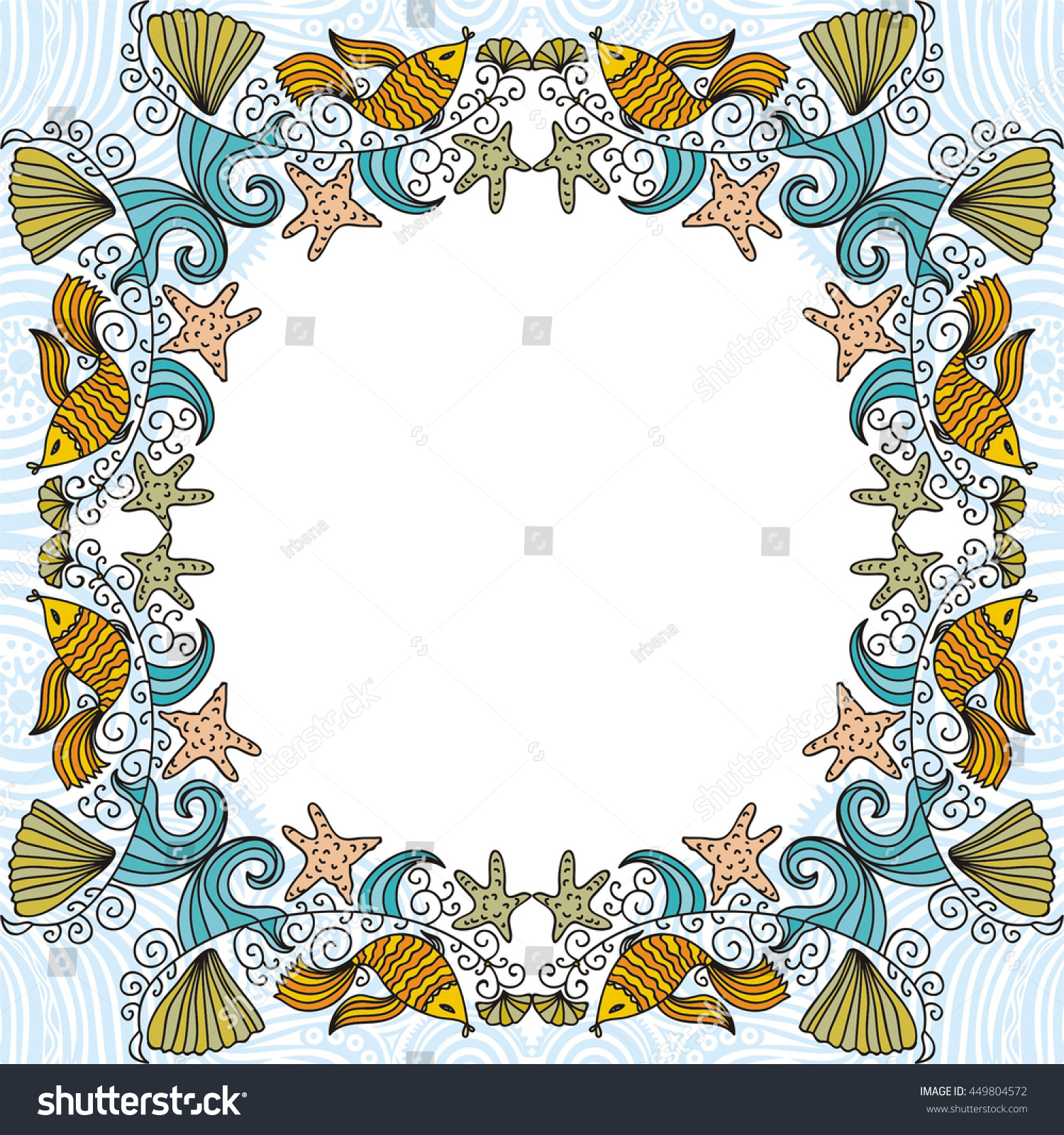 Beautiful Sea Frame Vector Illustration Stock Vector (Royalty Free ...