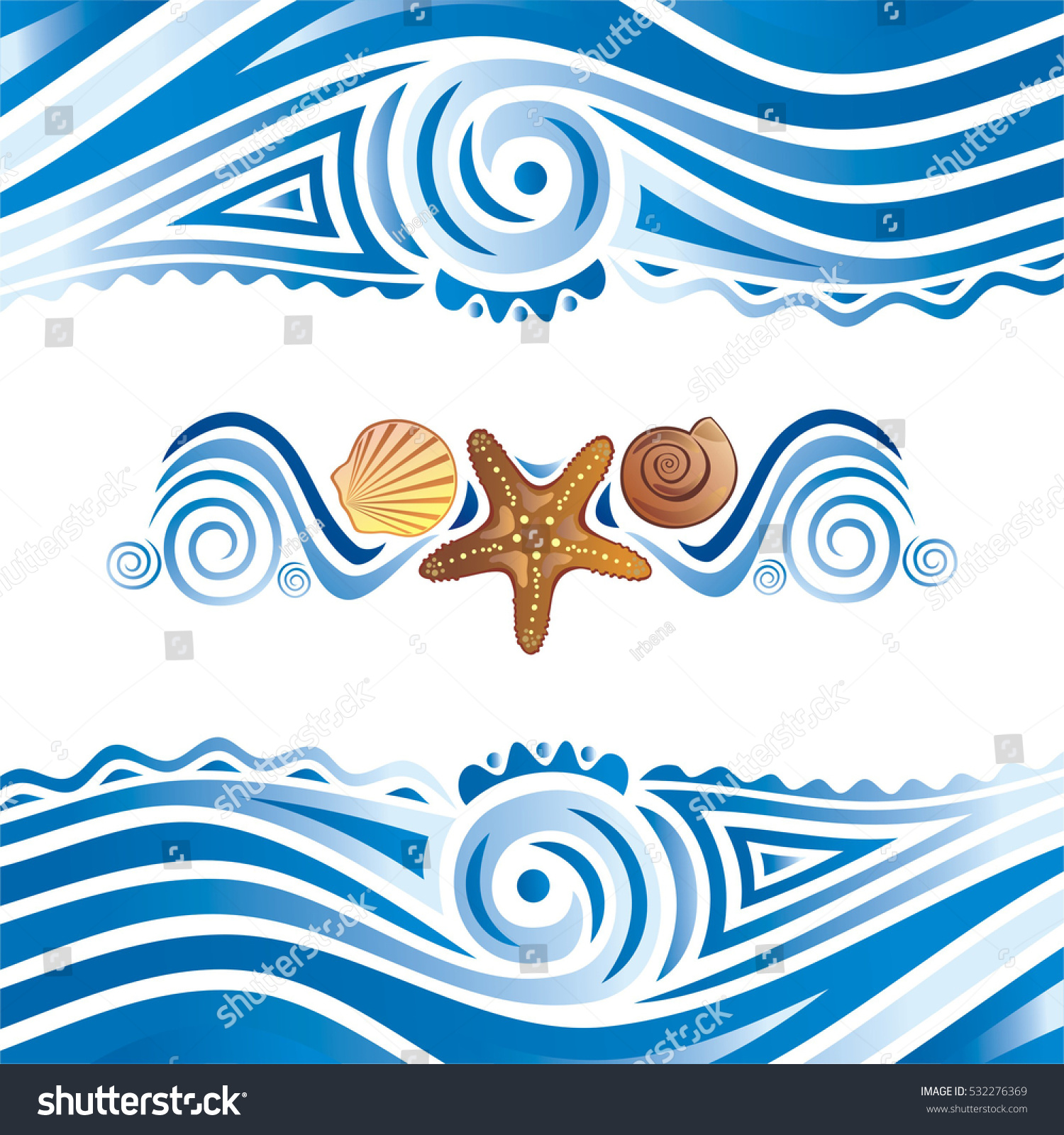 Beautiful Sea Frame Vector Illustration Stock Vector (Royalty Free ...