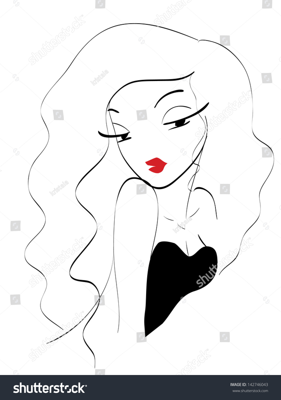 Beautiful Seductive Girl Stock Vector (Royalty Free) 142746043