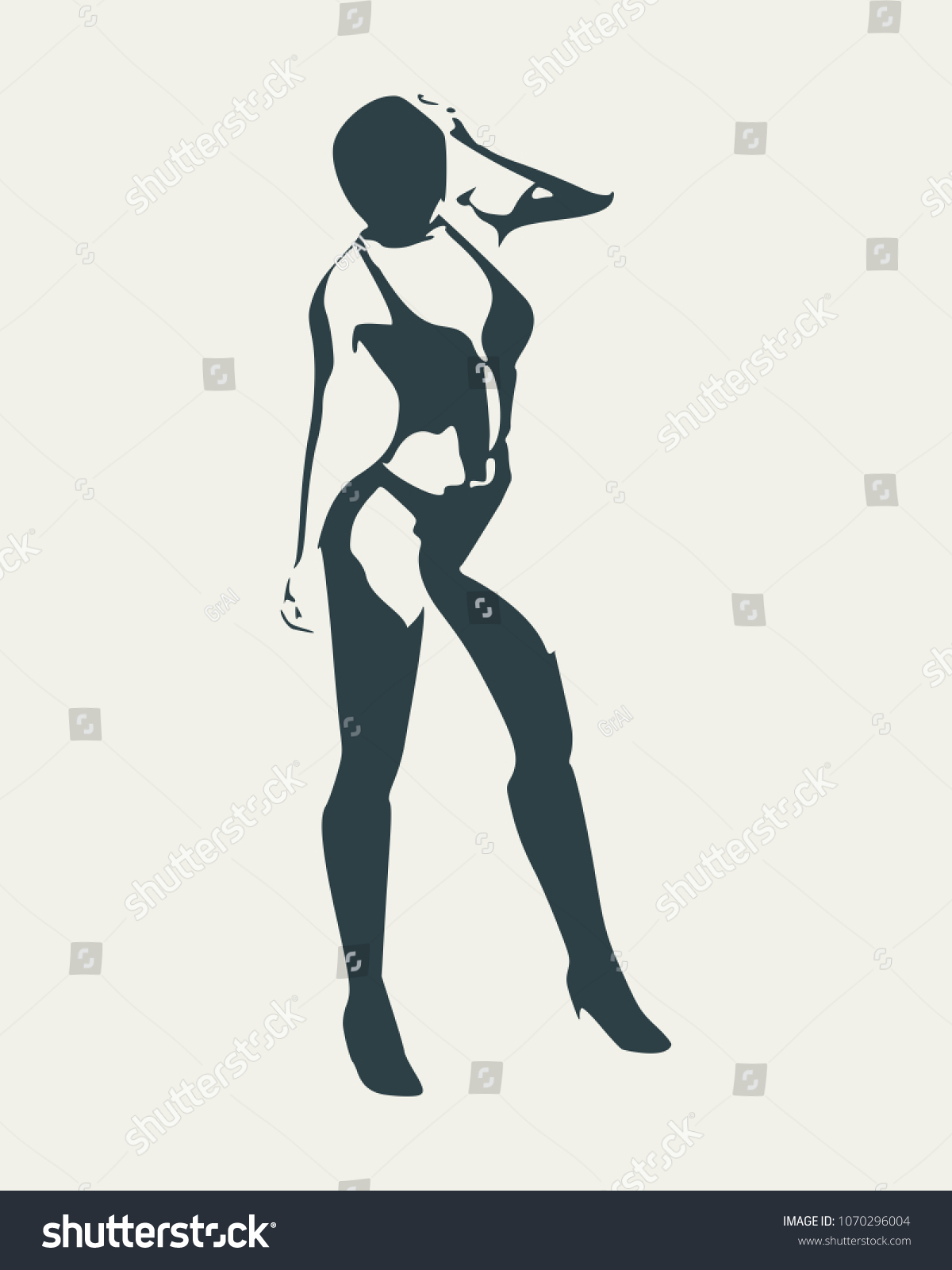 Beautiful Sexy Fitness Girl Pretty Woman Stock Vector Royalty Free