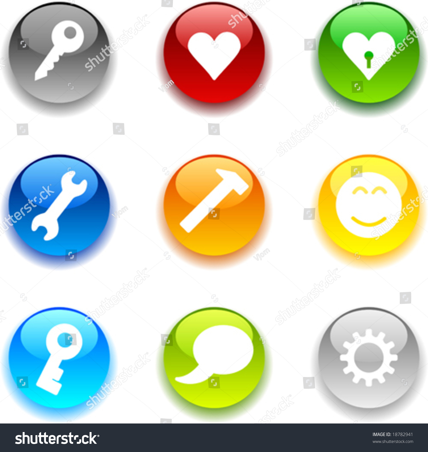 Beautiful Shiny Buttons Vector Illustration Stock Vector (Royalty Free ...