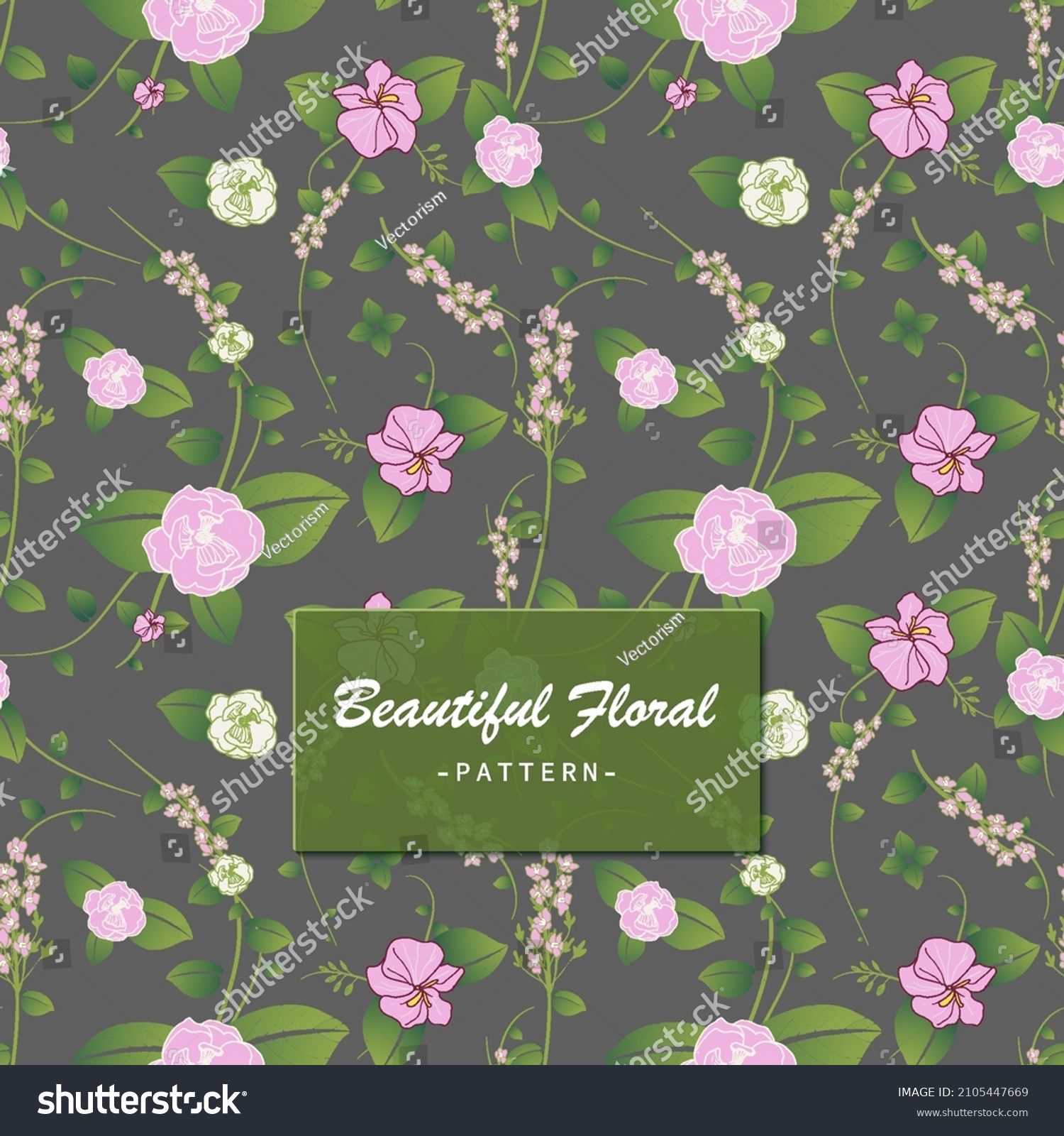 Beautiful Shrubs Flora Seamless Pattern Stock Vector (Royalty Free ...