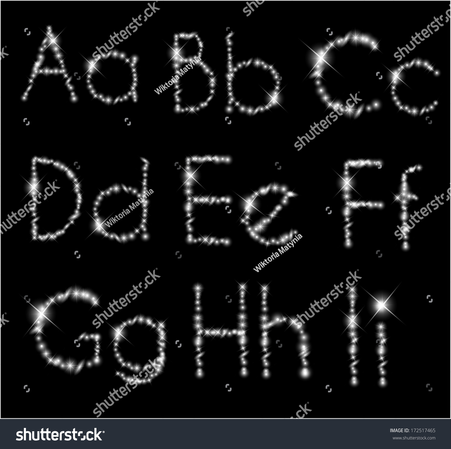 Beautiful Sparkling Alphabet Vector Stock Vector (Royalty Free ...