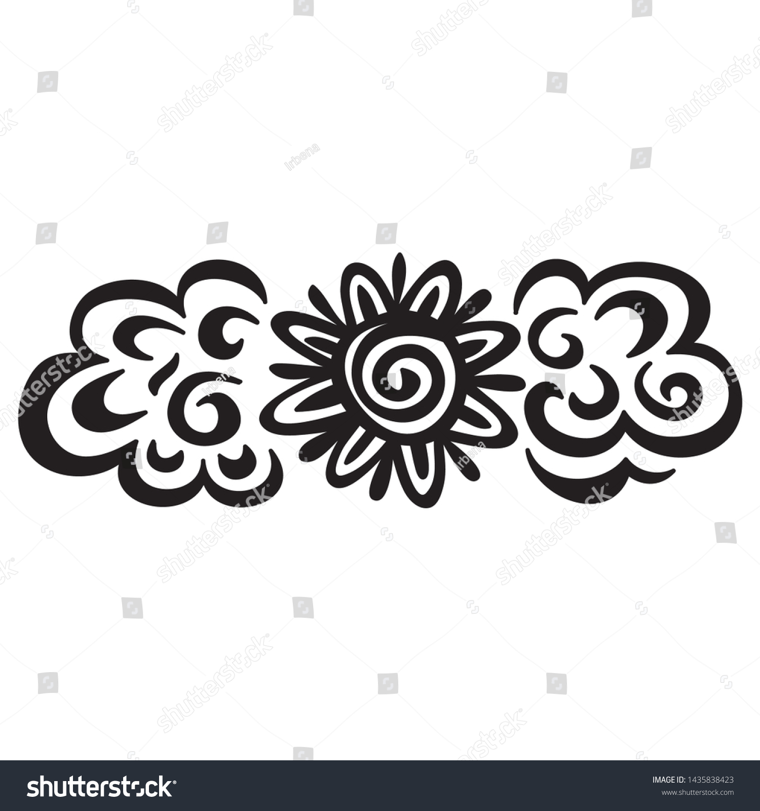 Beautiful Sun Clouds Vector Illustration Stock Vector (Royalty Free ...
