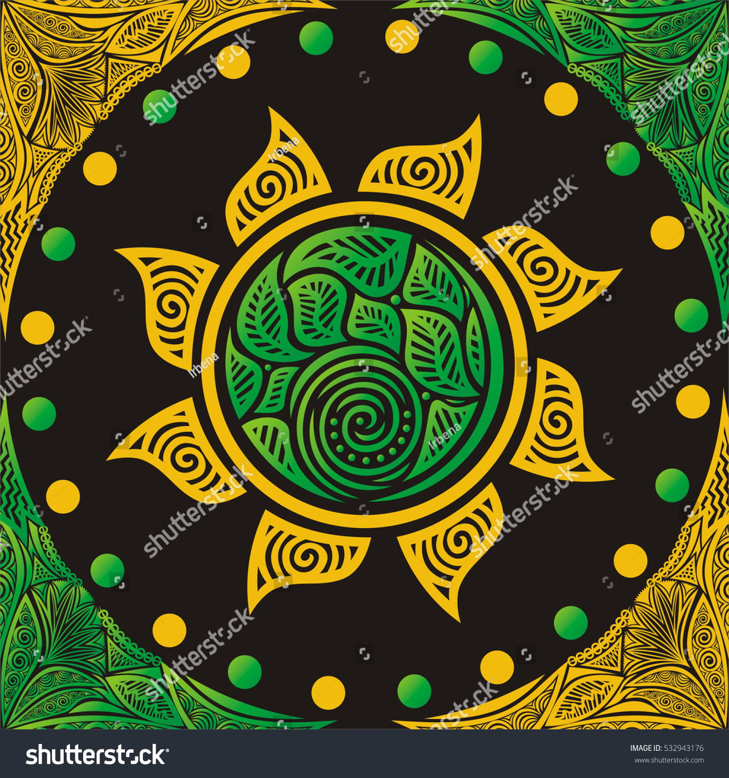Beautiful Sun Vector Illustration Stock Vector (Royalty Free) 532943176 ...