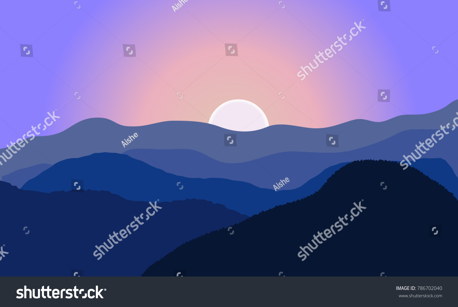 Beautiful Sunrise Landscape Vector Background Stock Vector (Royalty ...