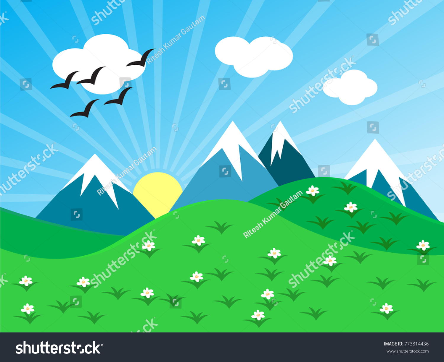 Beautiful Vector Natural Wallpaper: เวกเตอร์สต็อก (ปลอดค่าลิขสิทธิ์ ...