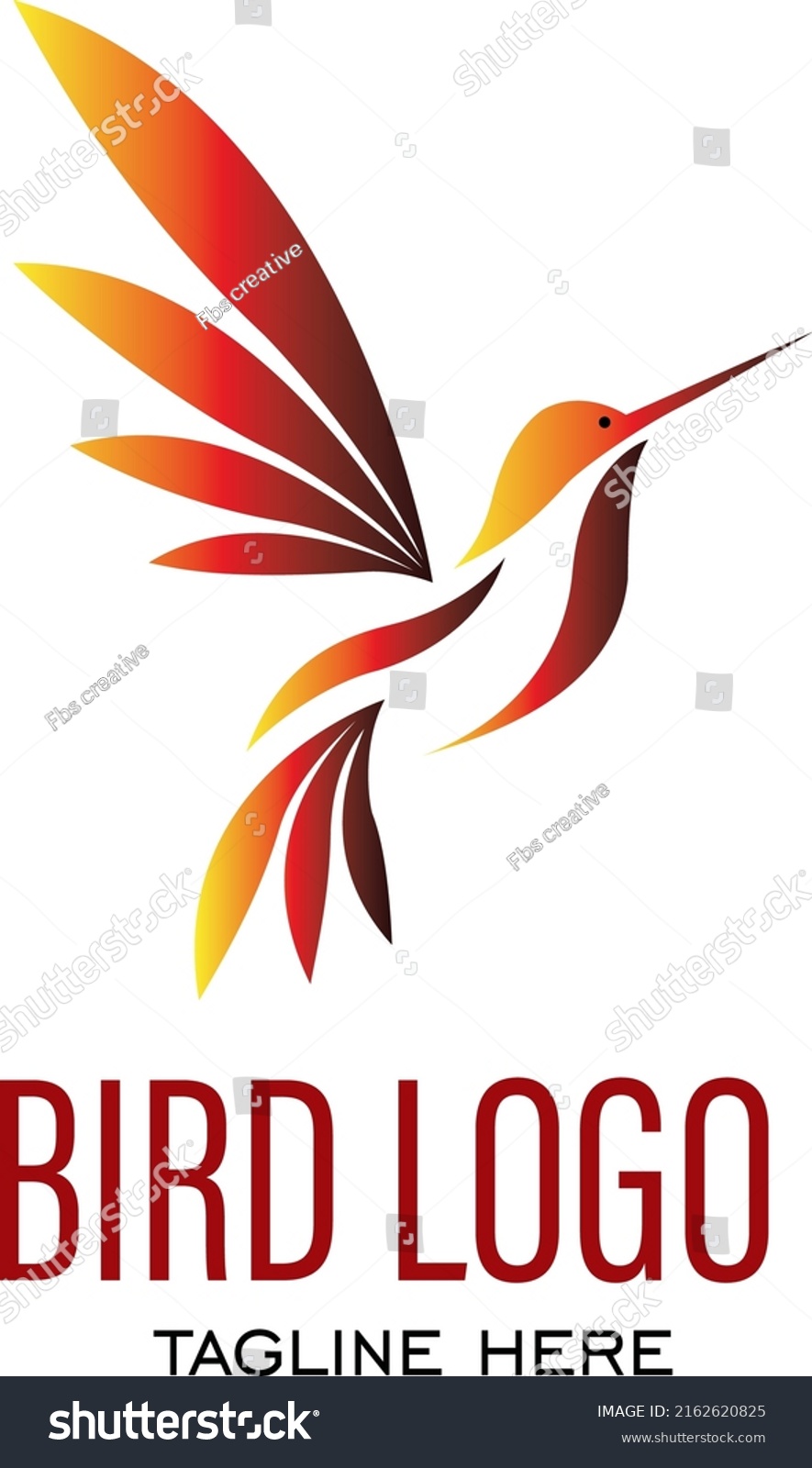 Beautiful Vector Red Bird Logo Stock Vector (Royalty Free) 2162620825 ...