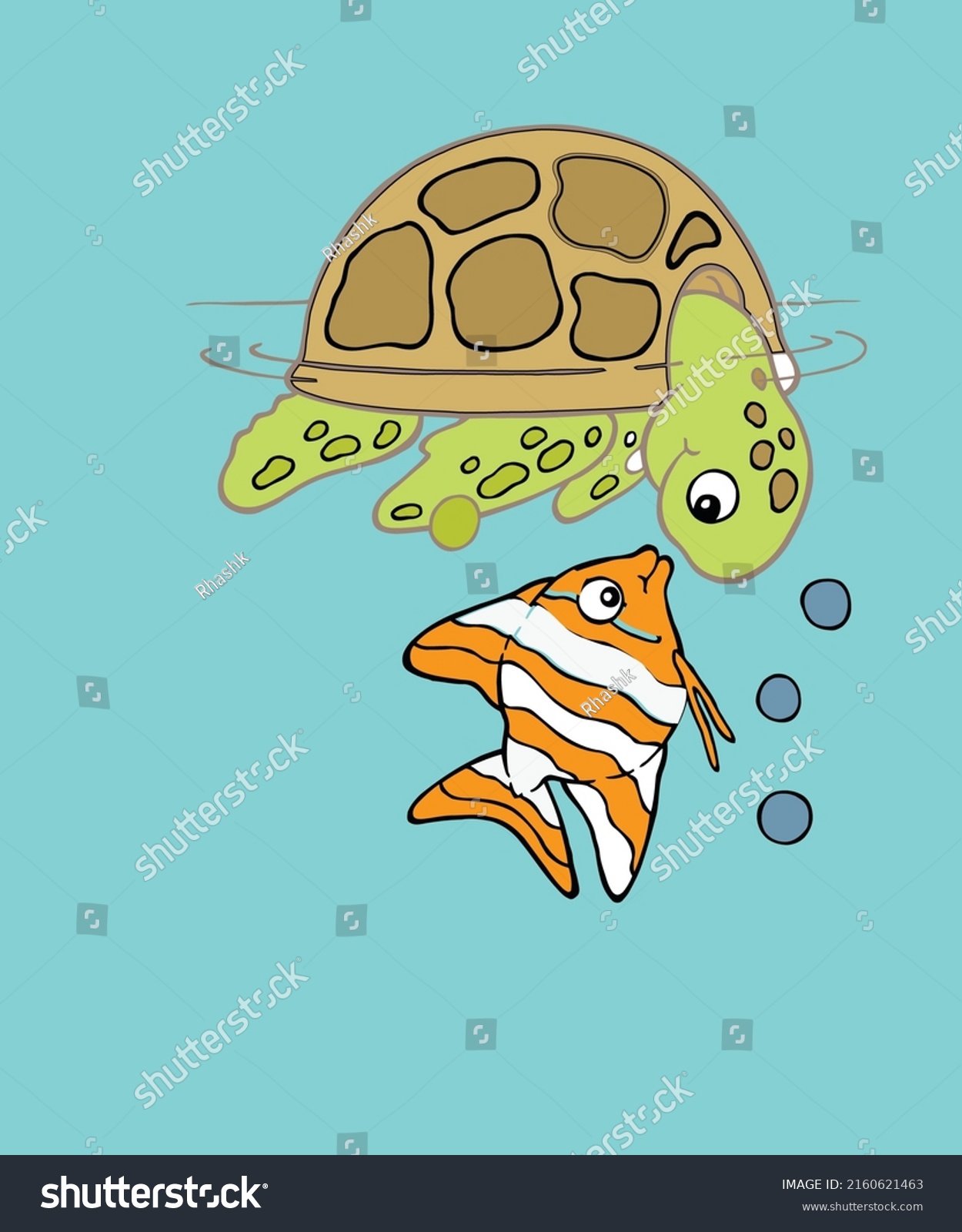 Beautiful Vector Tracing Design Fish Tortoise Stock Vector (Royalty ...