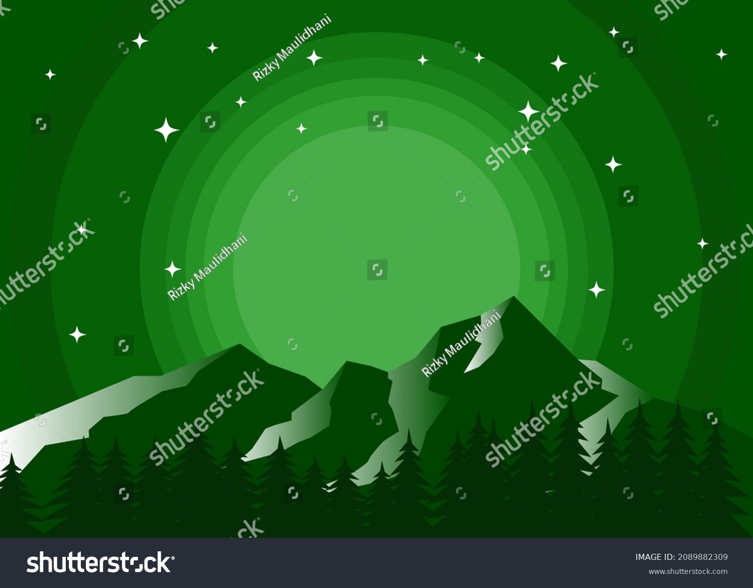 Beautiful Wallpapers Green Mountain Vector Stock Vector (Royalty Free ...