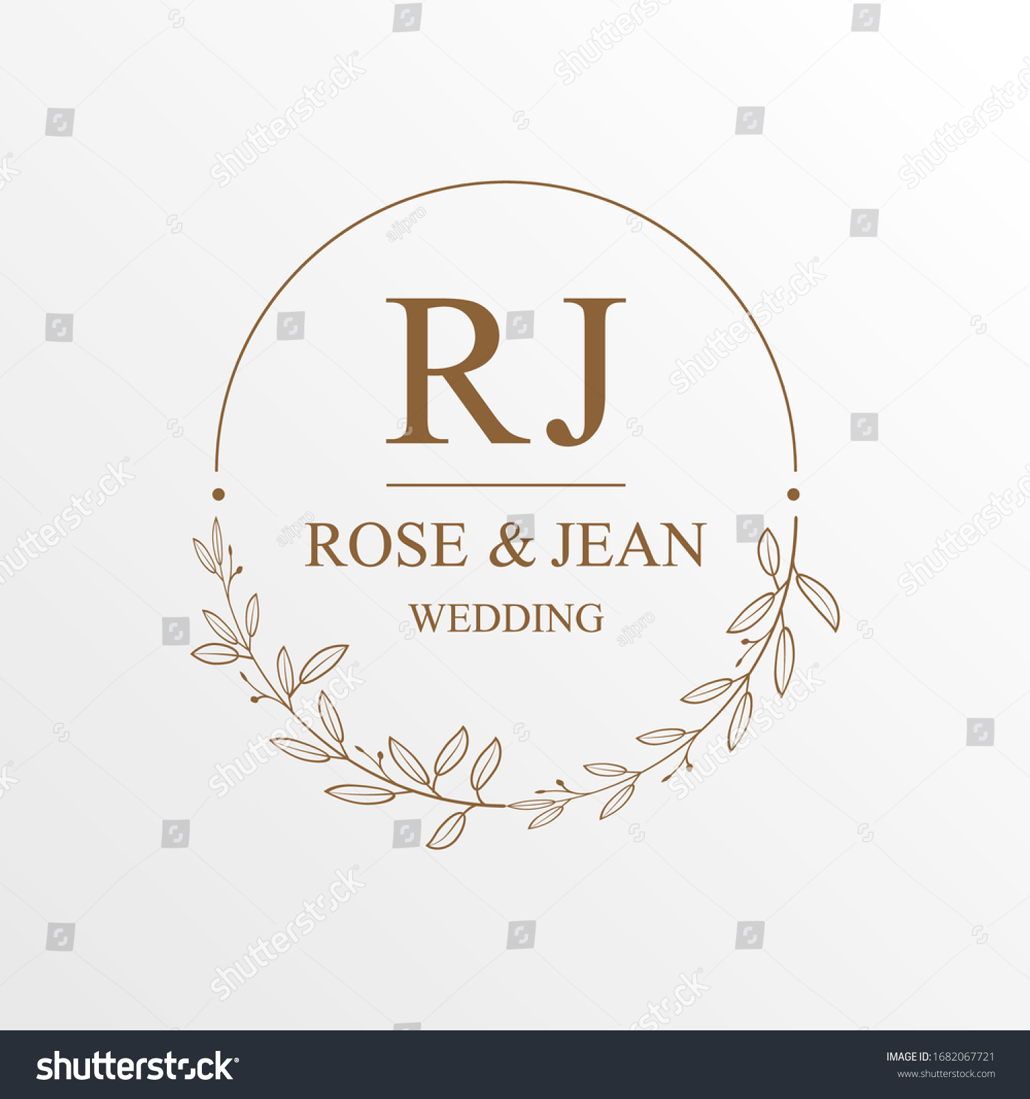 Beautiful Wedding Logo Flat Design Vector: เวกเตอร์สต็อก (ปลอดค่า ...