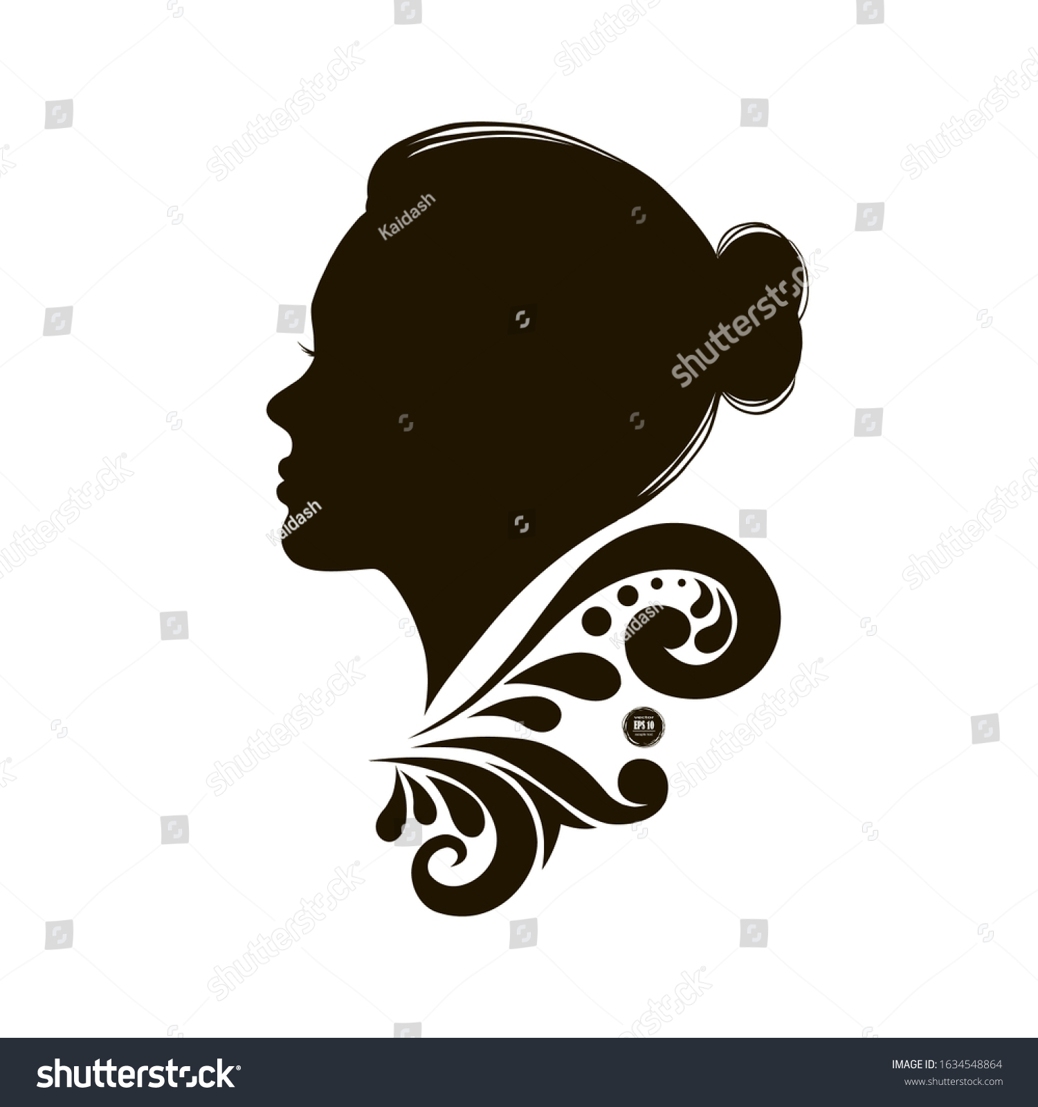 Beautiful Woman Face Hair Fashion Icon Stock Vector Royalty Free