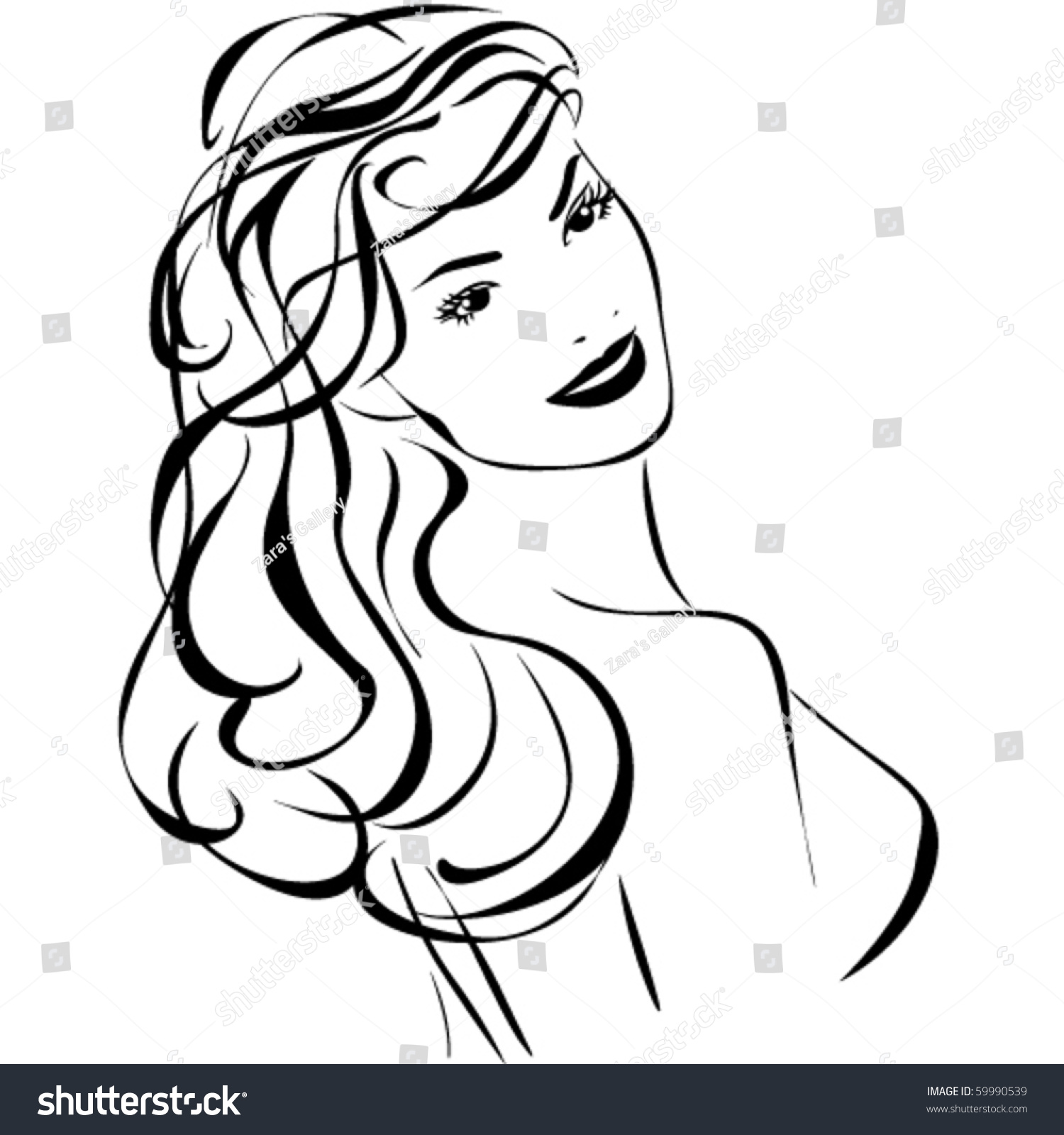 Beautiful Woman Face Closeup Vector Vector De Stock Libre De Regalías