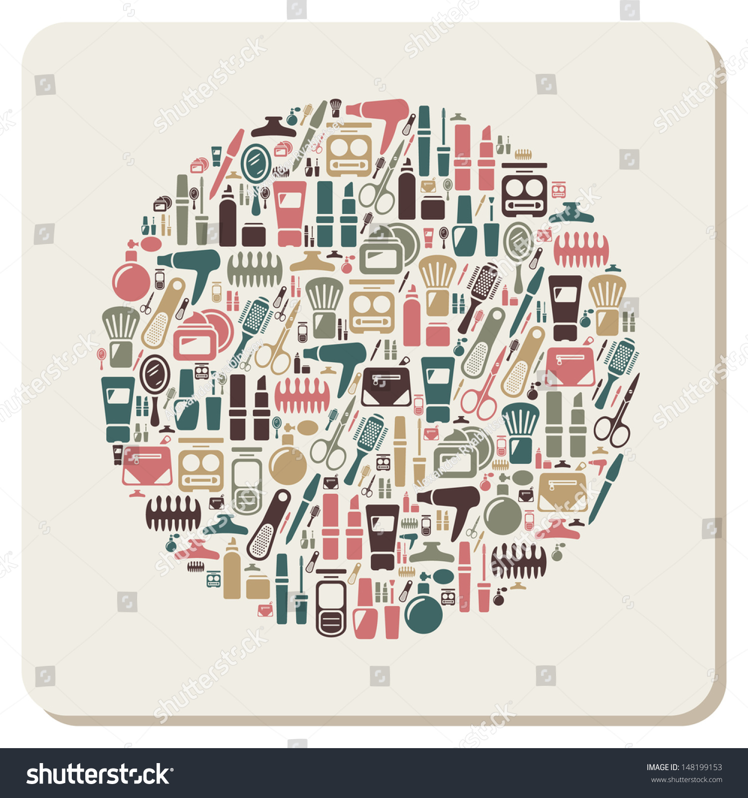 Beauty Makeup Theme Background Stock Vector (Royalty Free) 148199153
