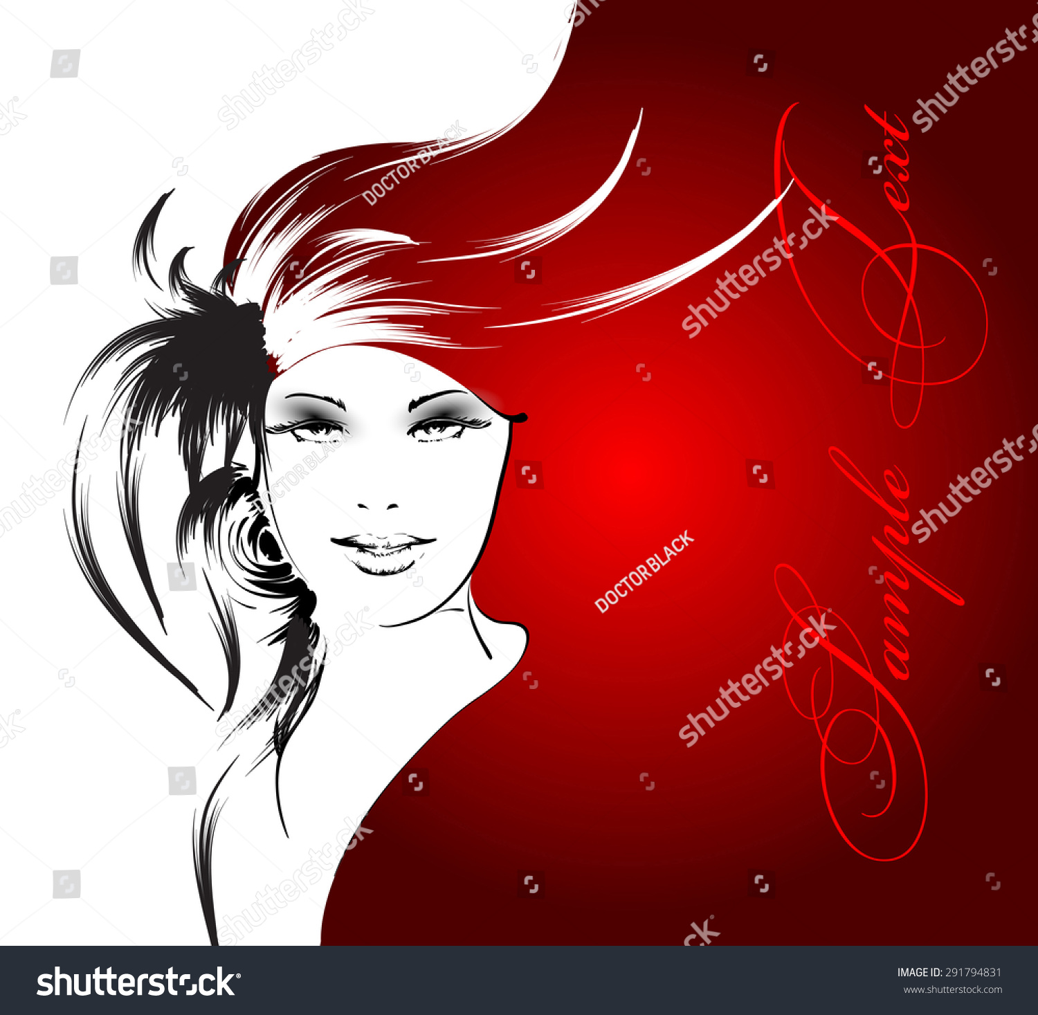 Beauty Girl Face Stock Vector Royalty Free 291794831 Shutterstock
