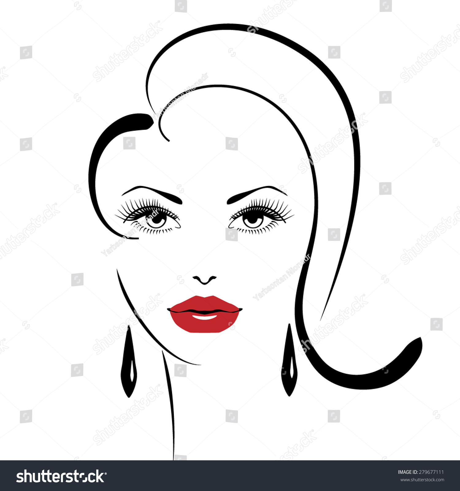 Beauty Girl Fashion Beautiful Woman Face Stock Vector Royalty Free