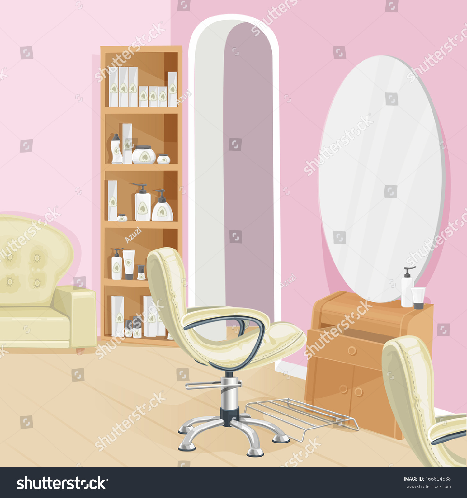 Beauty Salon Interior Stock Vector (Royalty Free) 166604588 | Shutterstock