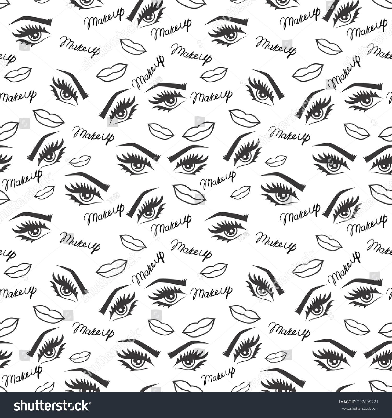 Beauty Seamless Pattern Face Seamless Pattern: стоковая векторная ...