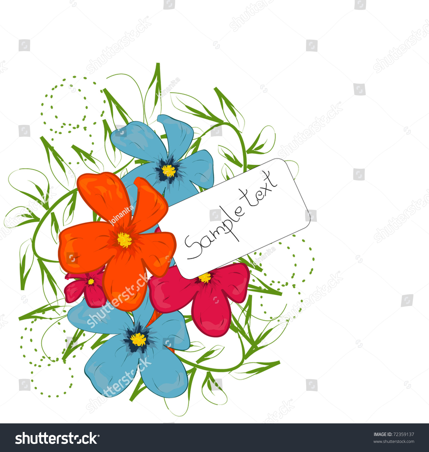 Beautyfull Flower Border Text Stock Vector (Royalty Free) 72359137