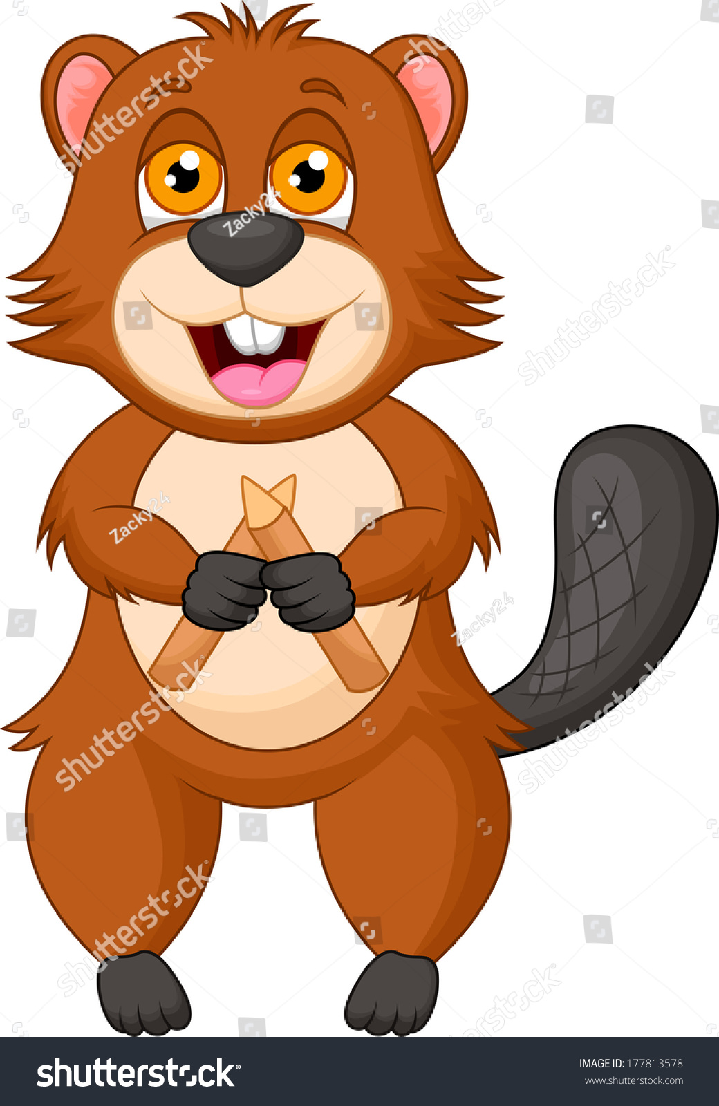 Beaver Cartoon Character Stock Vector (Royalty Free) 177813578 ...