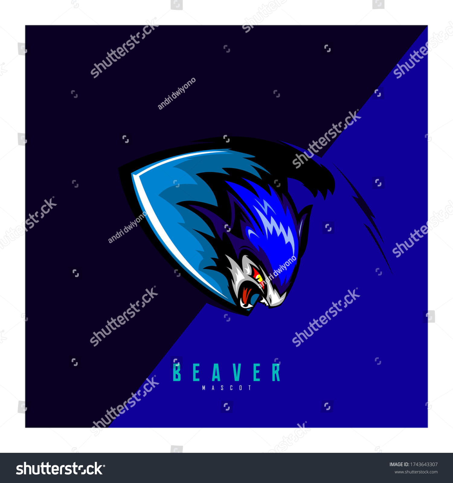 Beaver Mascot Logo Team Concept Stock Vector (Royalty Free) 1743643307