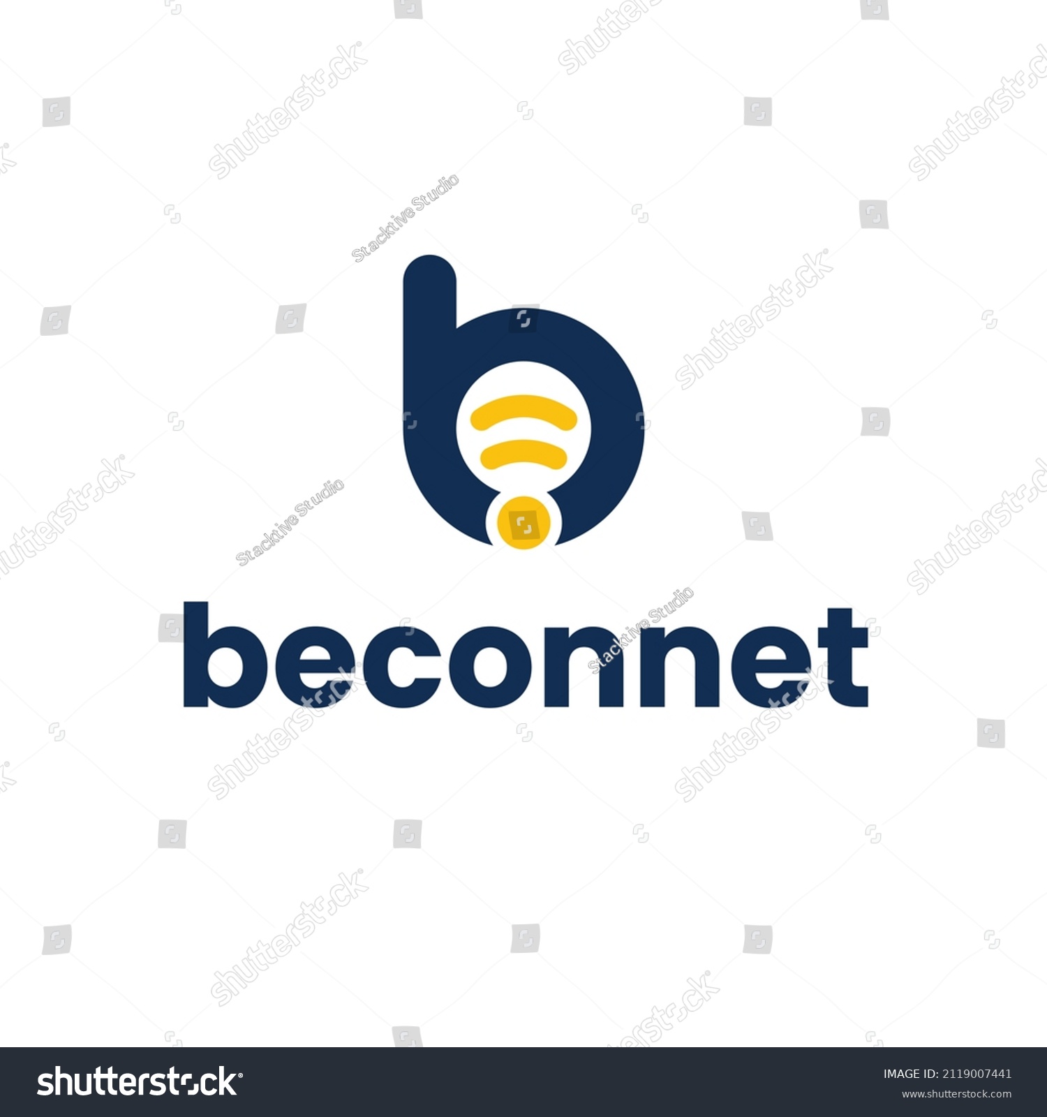 Beconnect Letter B Connection Logo Design Stock Vector (Royalty Free ...
