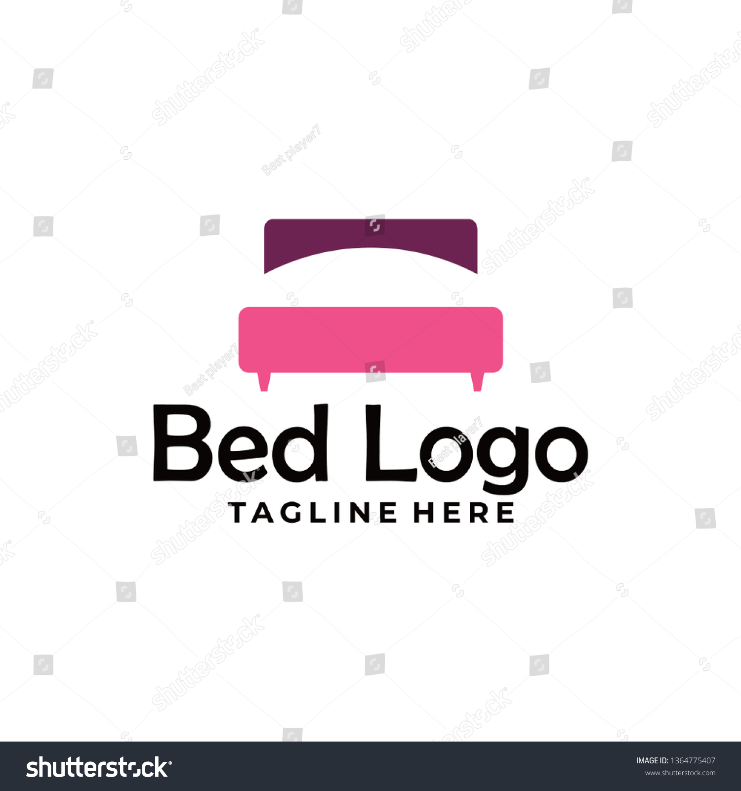 Bed Logo Icon Stock Vector (Royalty Free) 1364775407